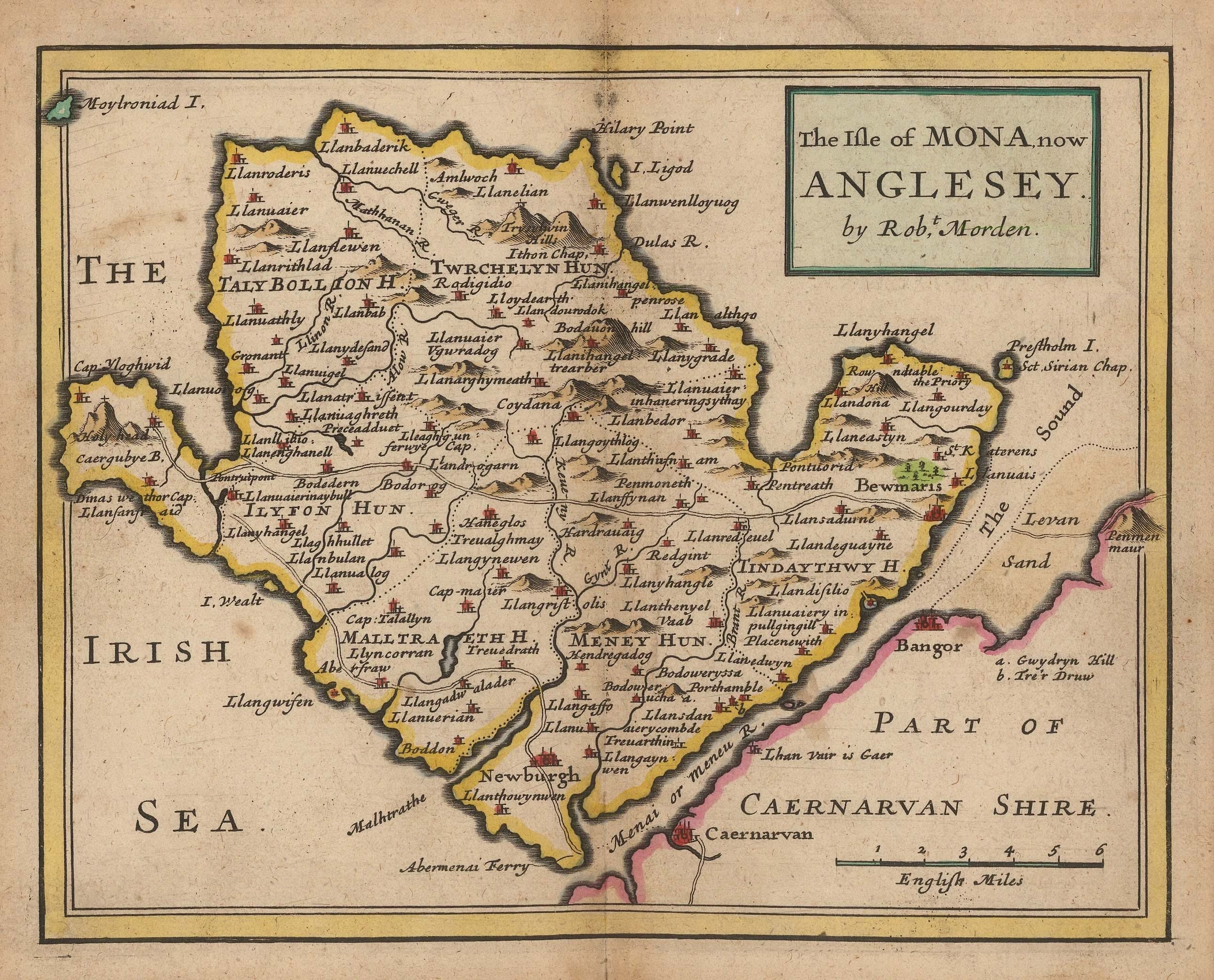 Robert Morden, The Isle of Mona, now Anglesey, 1701 | The Map House