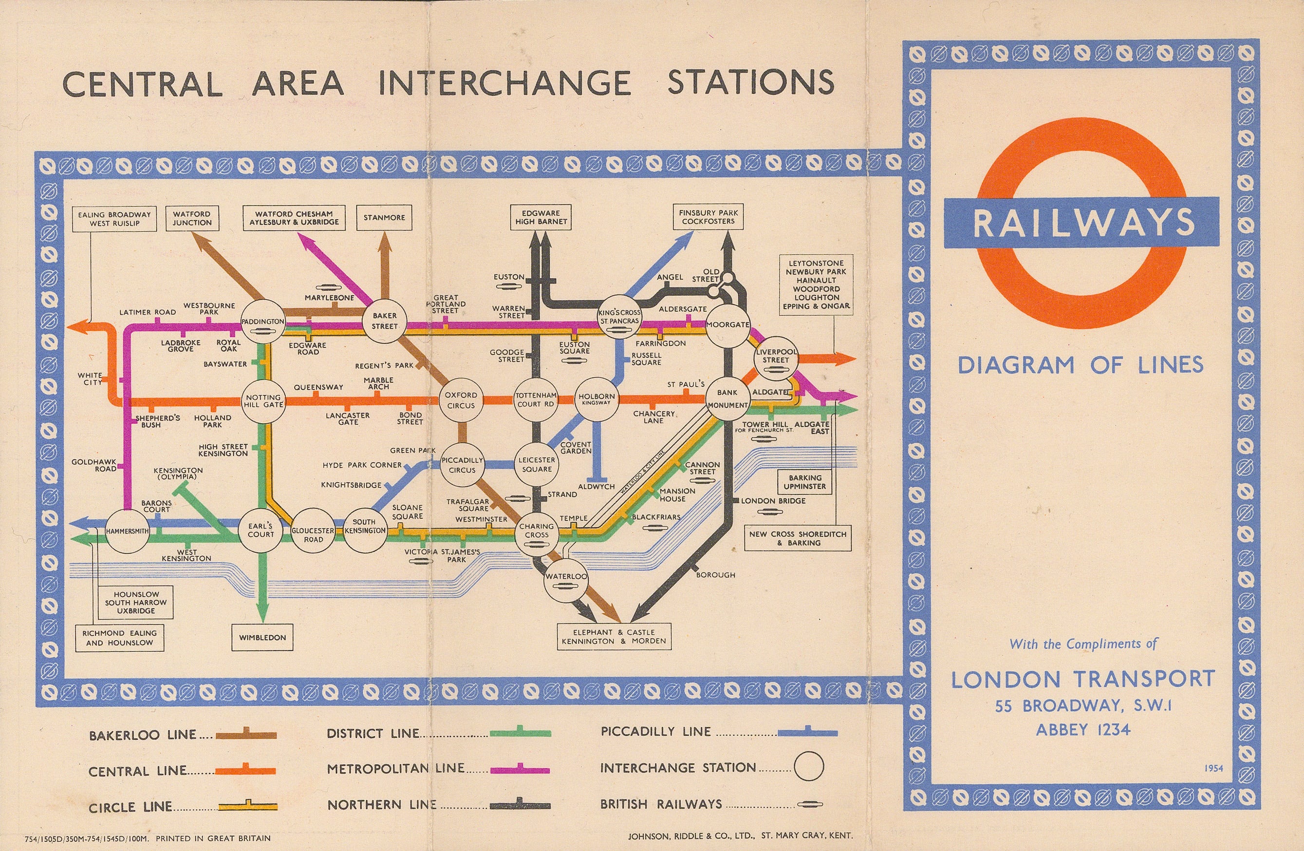 Harry Beck, London Underground Map, 1954 | The Map House