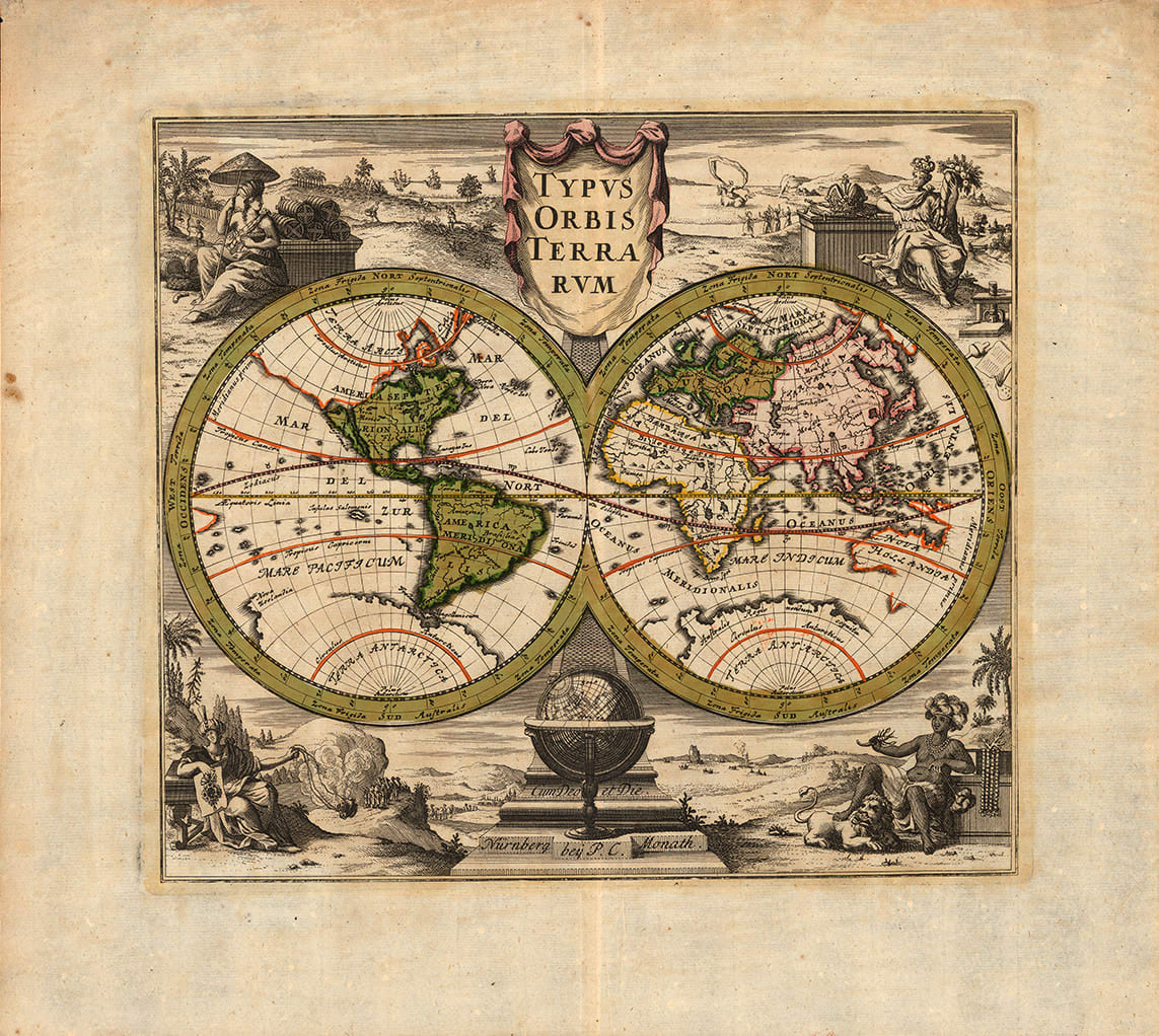 Peter Conrad Monath, World Map, 1758 | The Map House