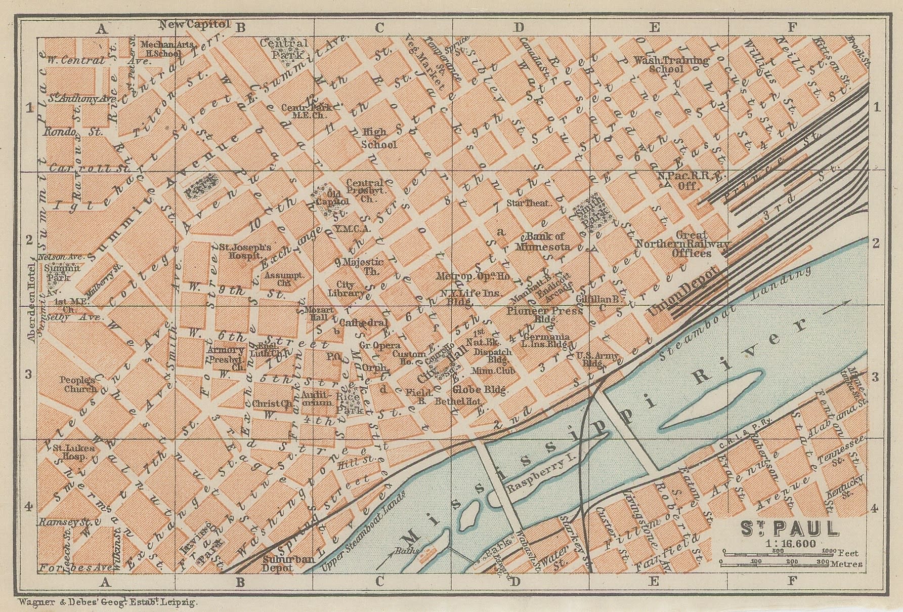 Karl Baedeker, St. Paul, 1909 | The Map House