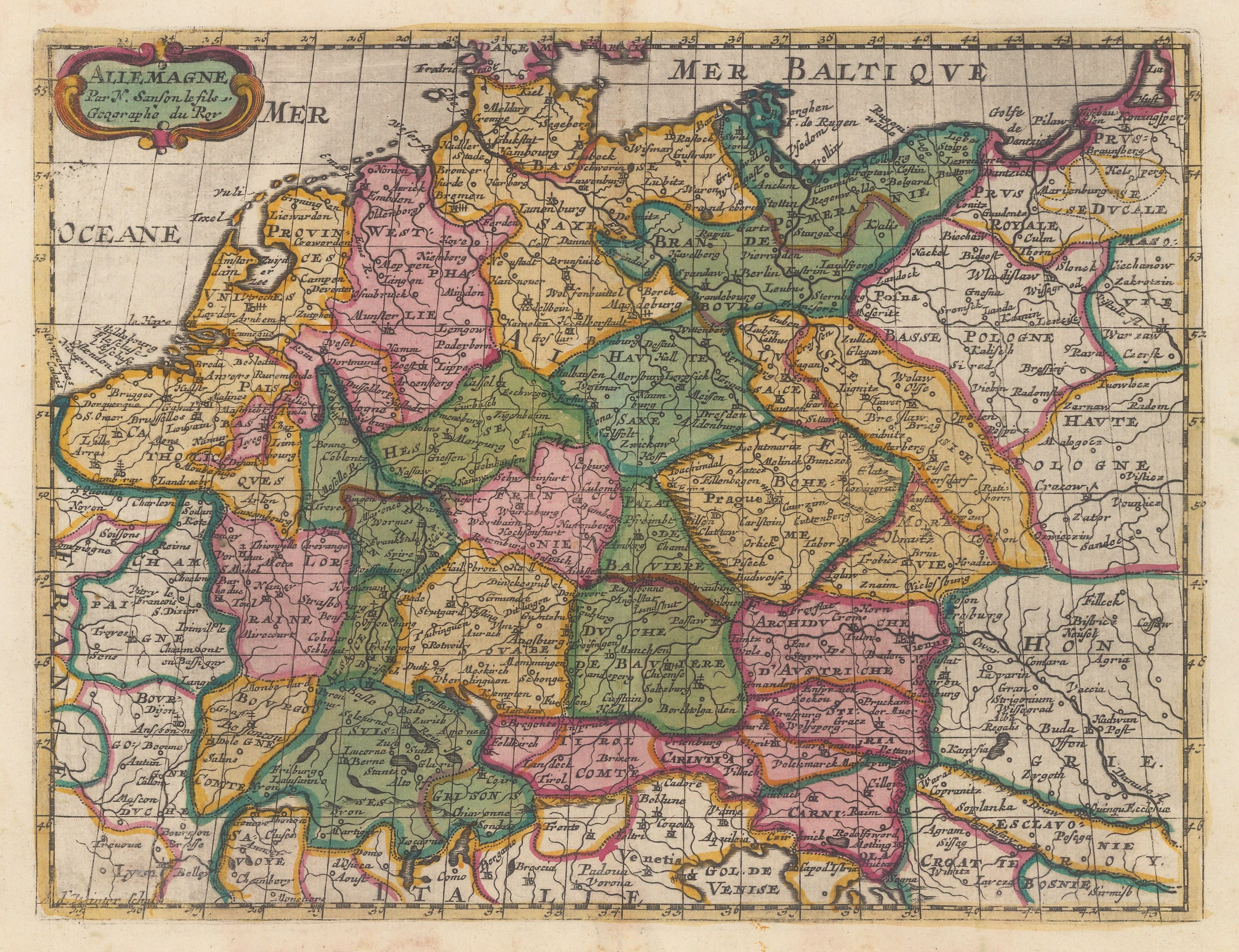 Nicolas Sanson, Germany and the Holy Roman Empire, 1700 | The Map House