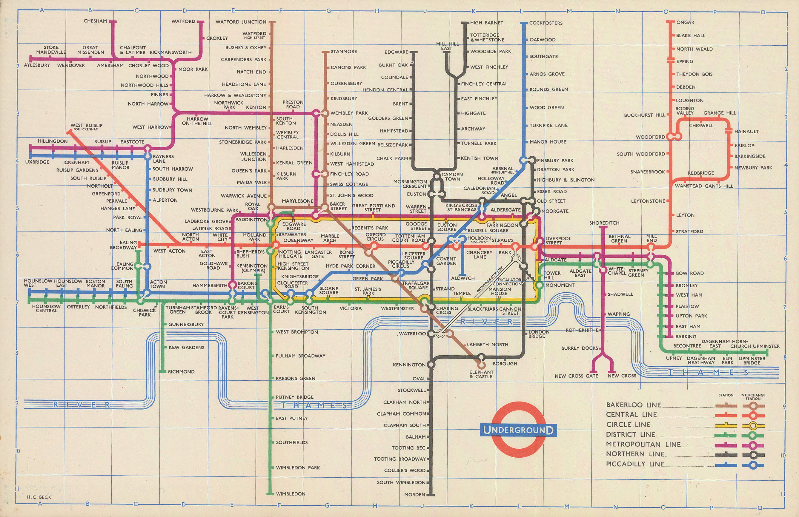 Harry Beck, London Underground Map, 1959 | The Map House