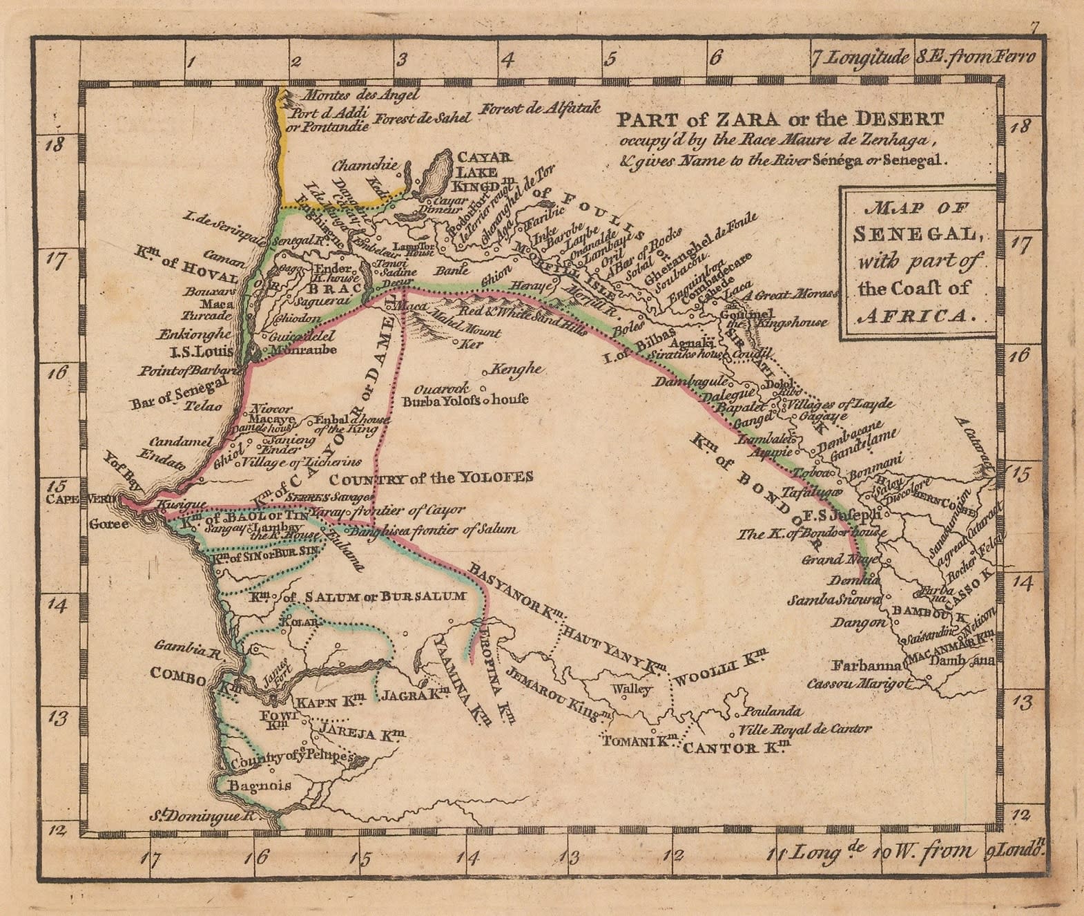 Andrew Dury, Map of Senegal, with Part of the Coast of Africa, 1761 ...