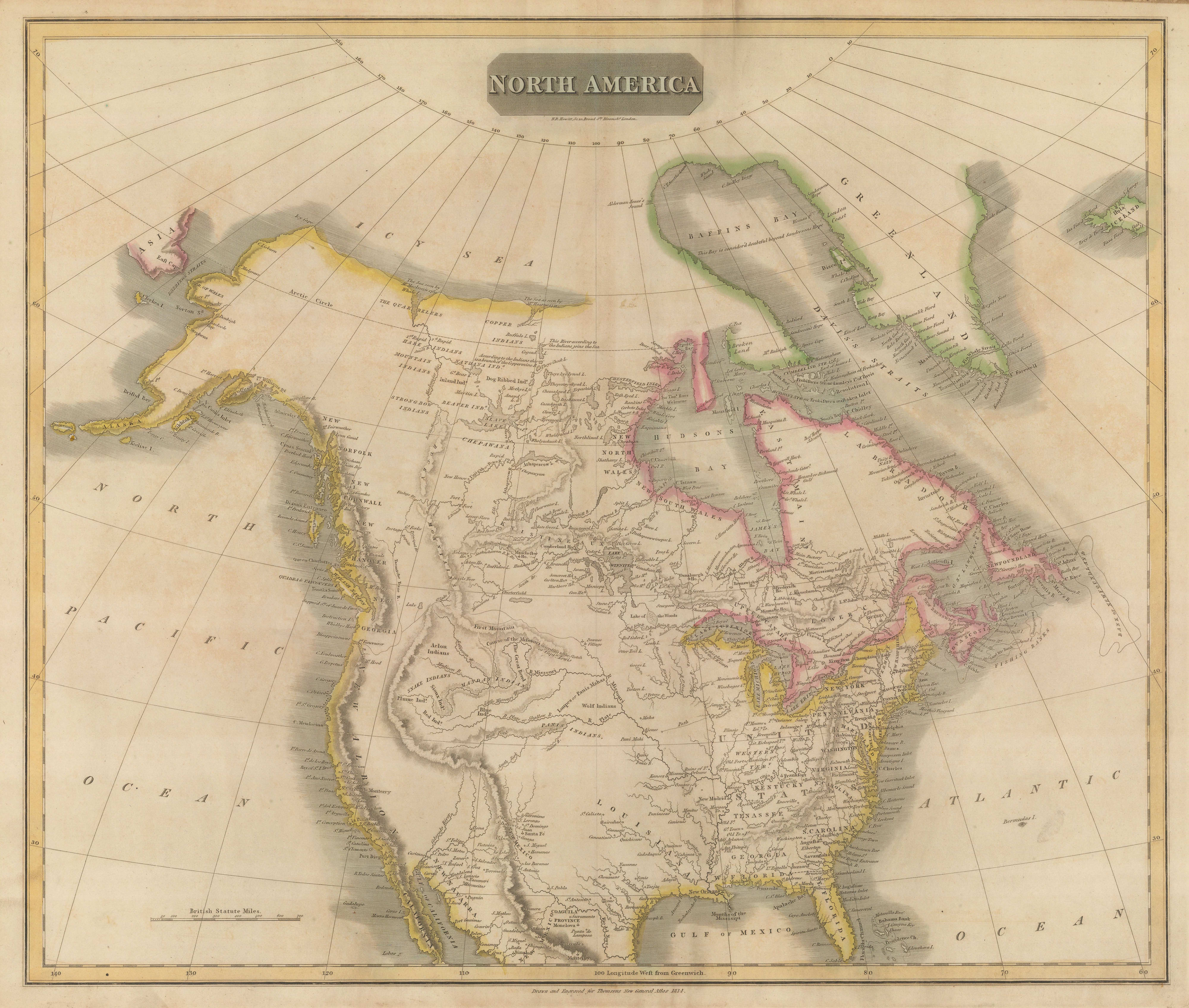 John Thomson, North America, 1814 | The Map House
