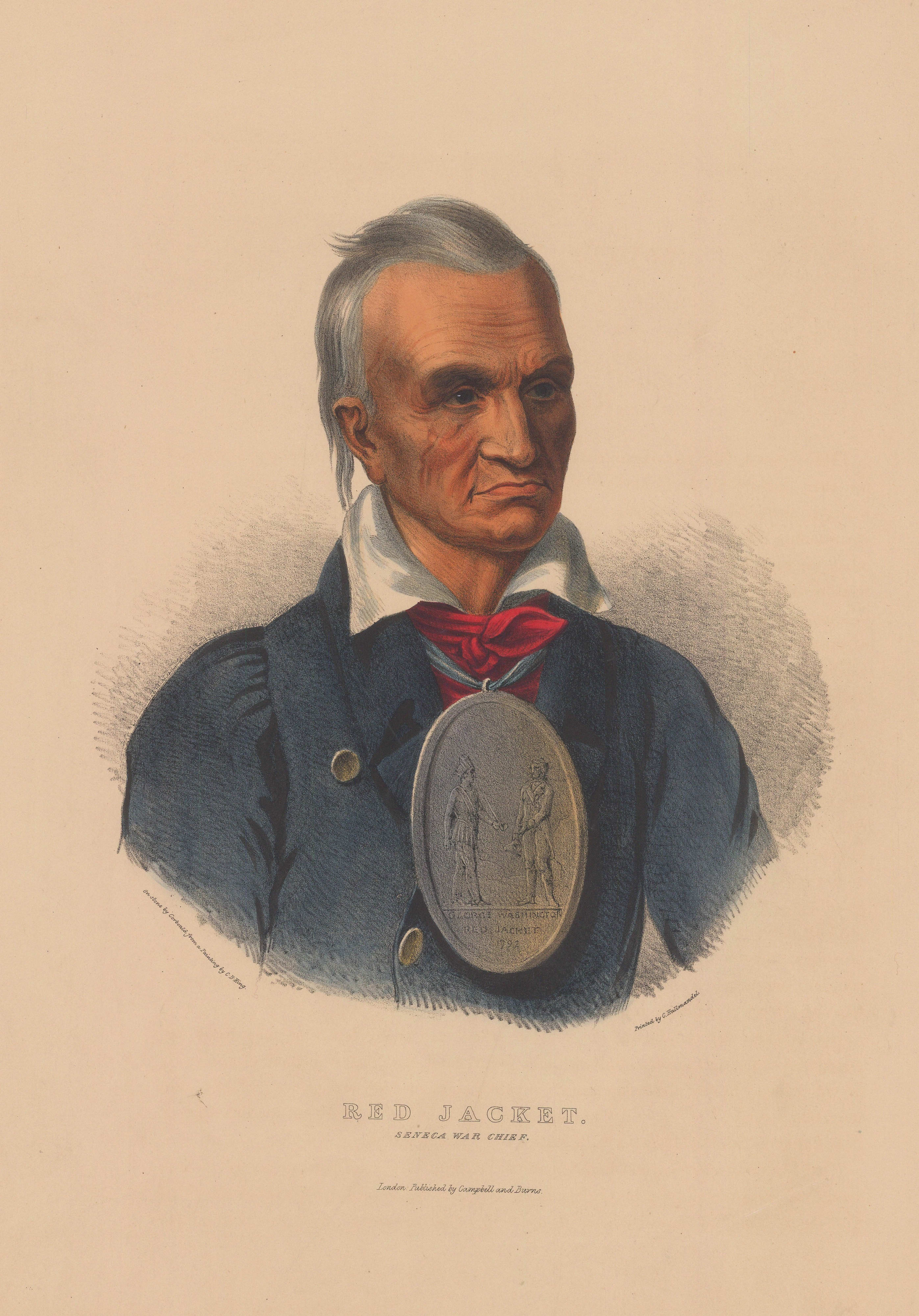 McKenney & Hall, Native Americans - Red Jacket, 1838 | The Map House