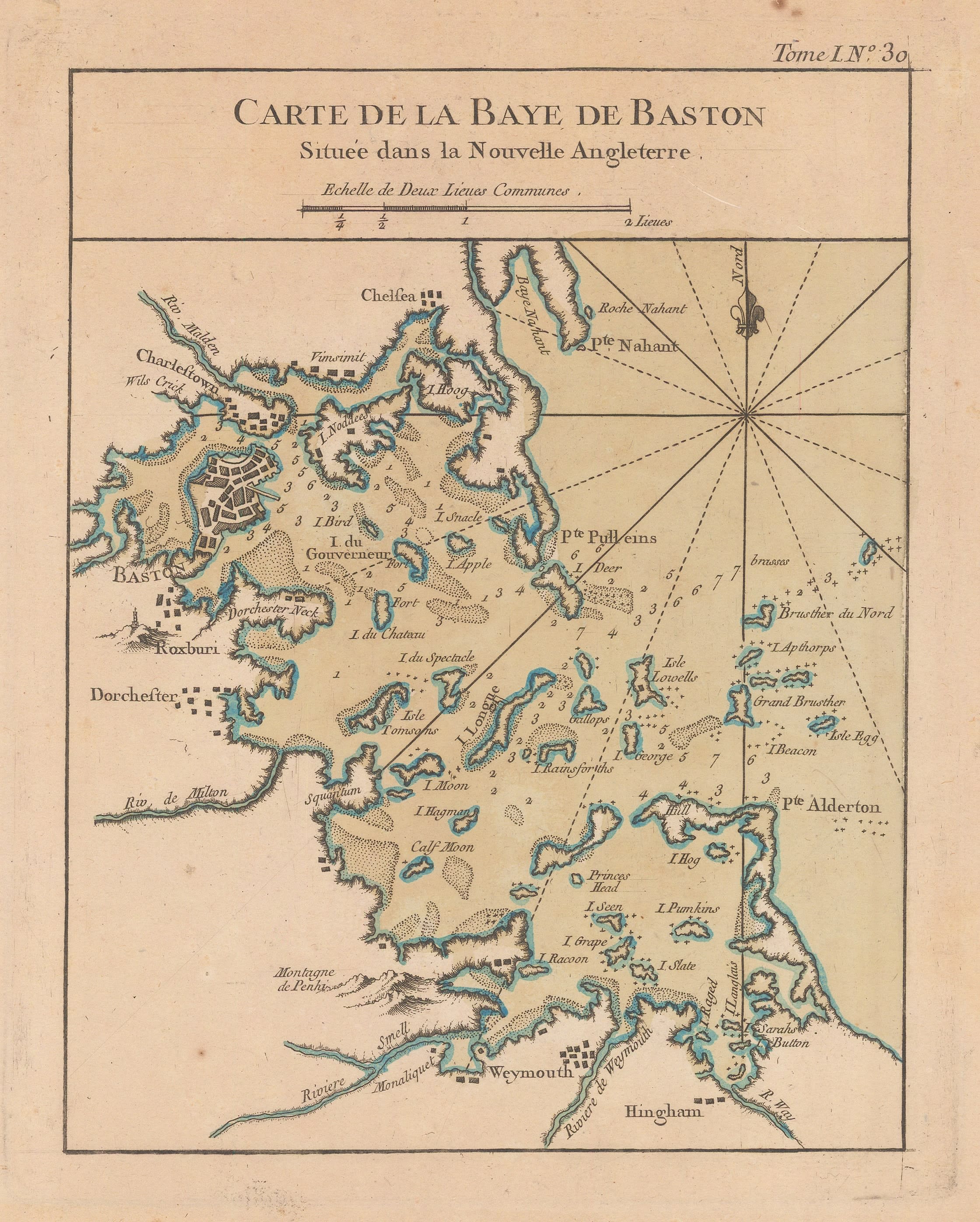 Jacques-Nicolas Bellin, Boston Bay, 1764 | The Map House