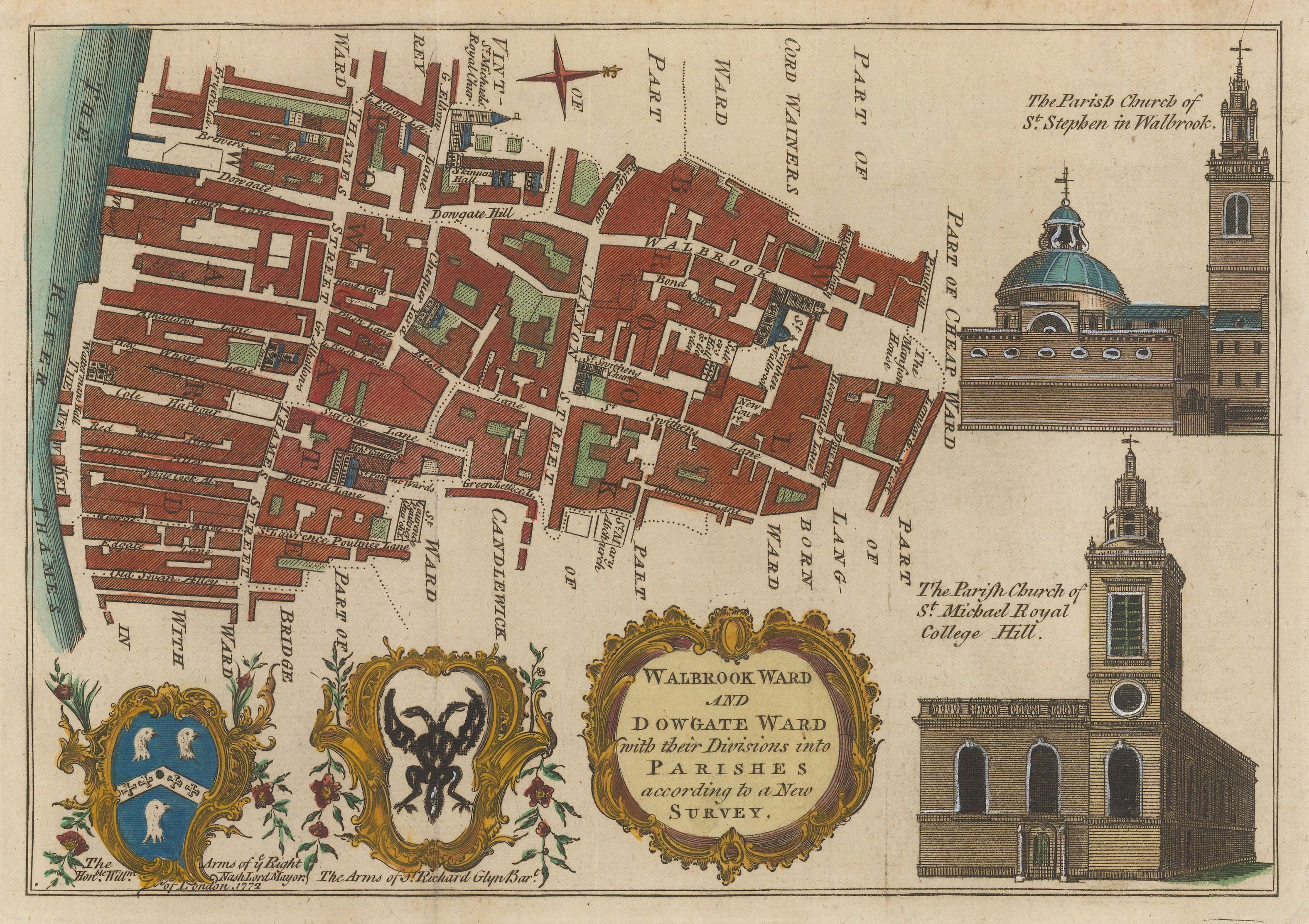 London Magazine, Walbrook Ward and Dowgate Ward, 1772 | The Map House