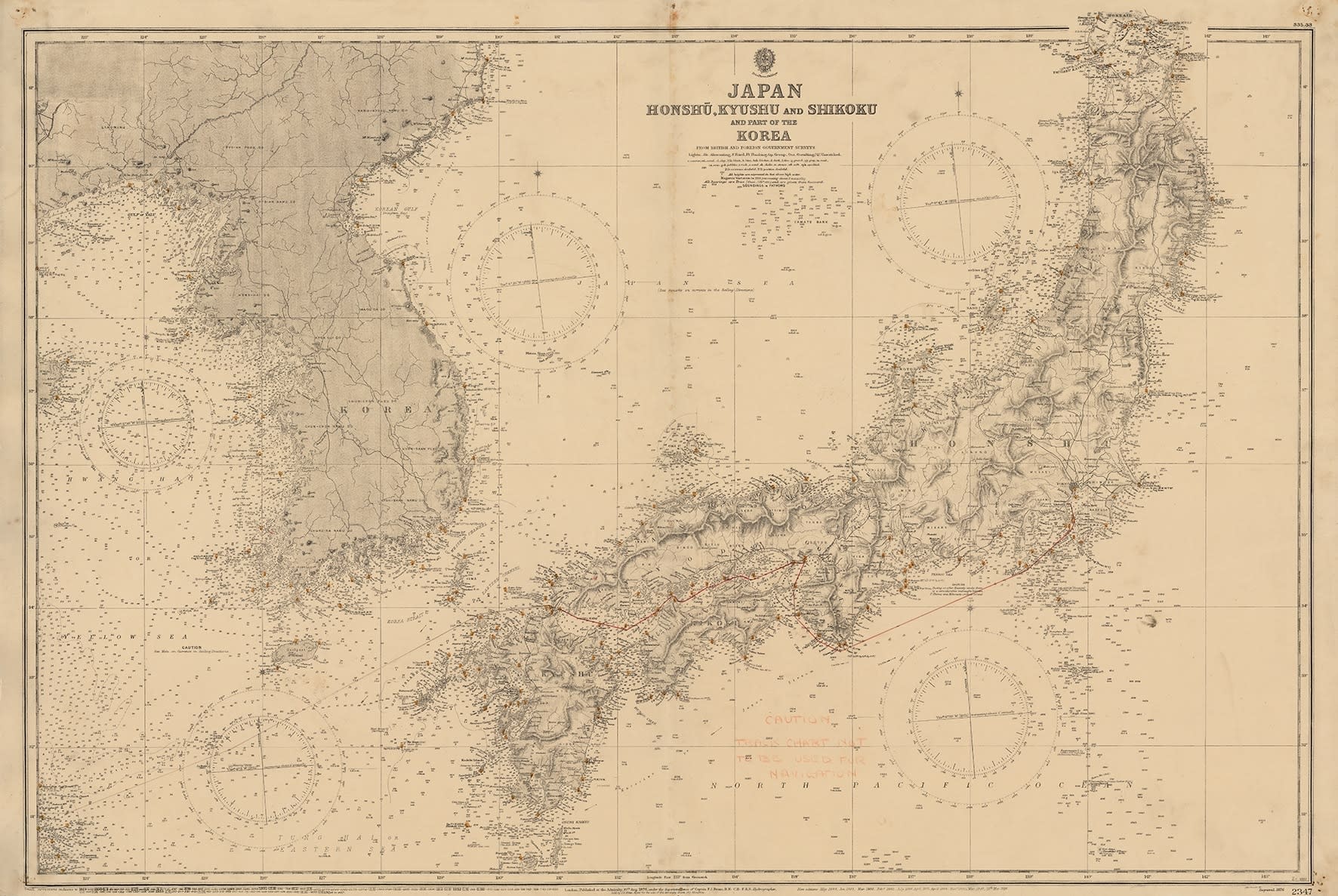 British Admiralty, Japan, Honshu, Kyushu & Shikoku and part of the ...