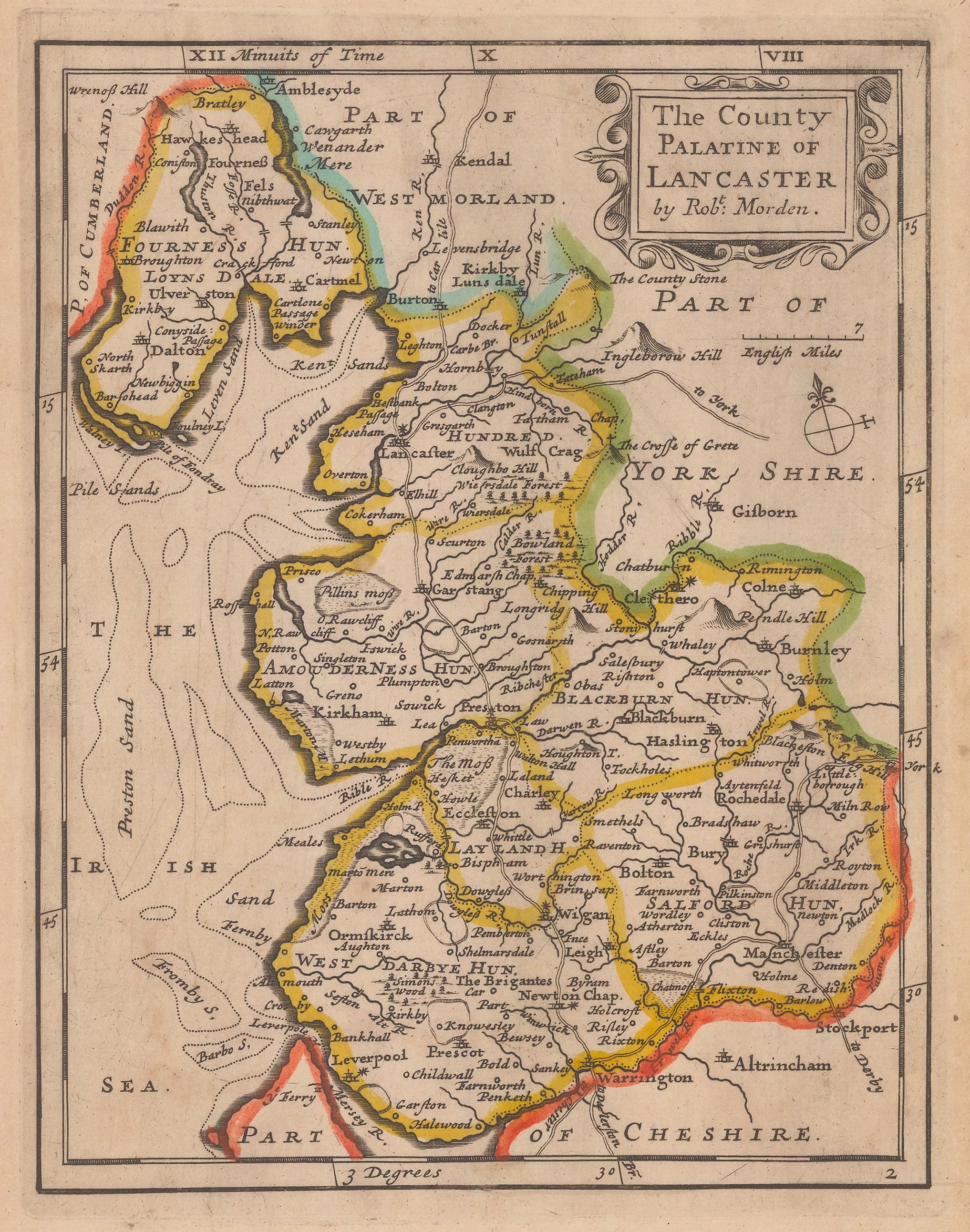 Robert Morden, Lancashire, 1708 | The Map House