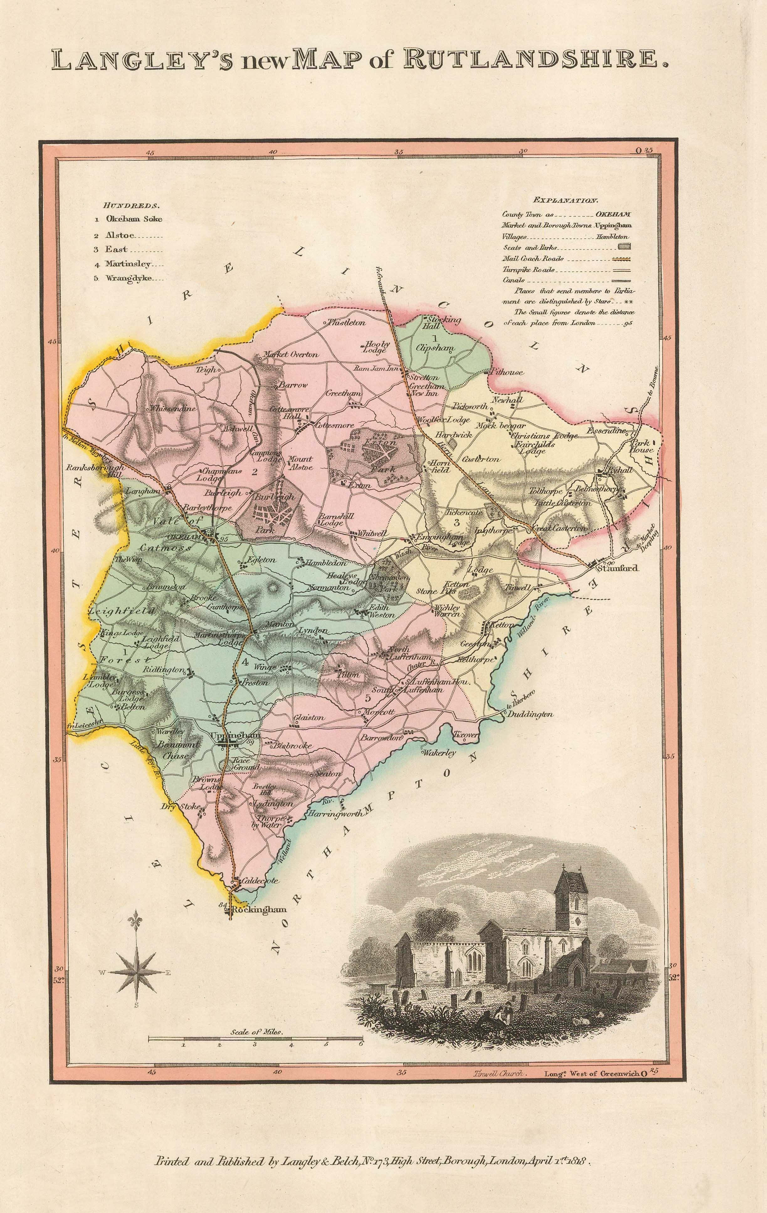 Langley & Belch, Langley's New Map of Rutlandshire, 1817 | The Map House