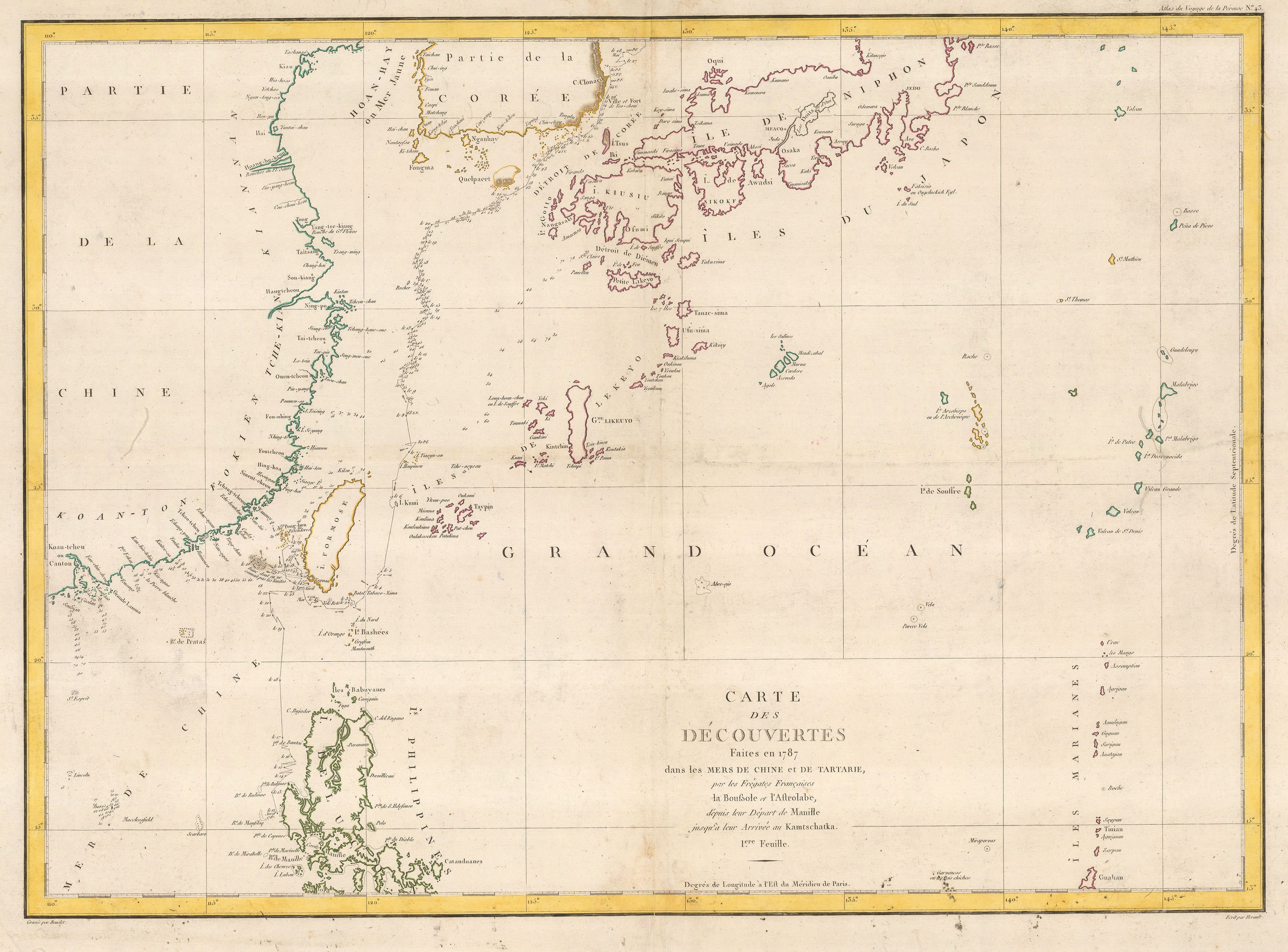 Jean Francois de La Perouse, Carte des Decouvertes, 1797 | The Map House