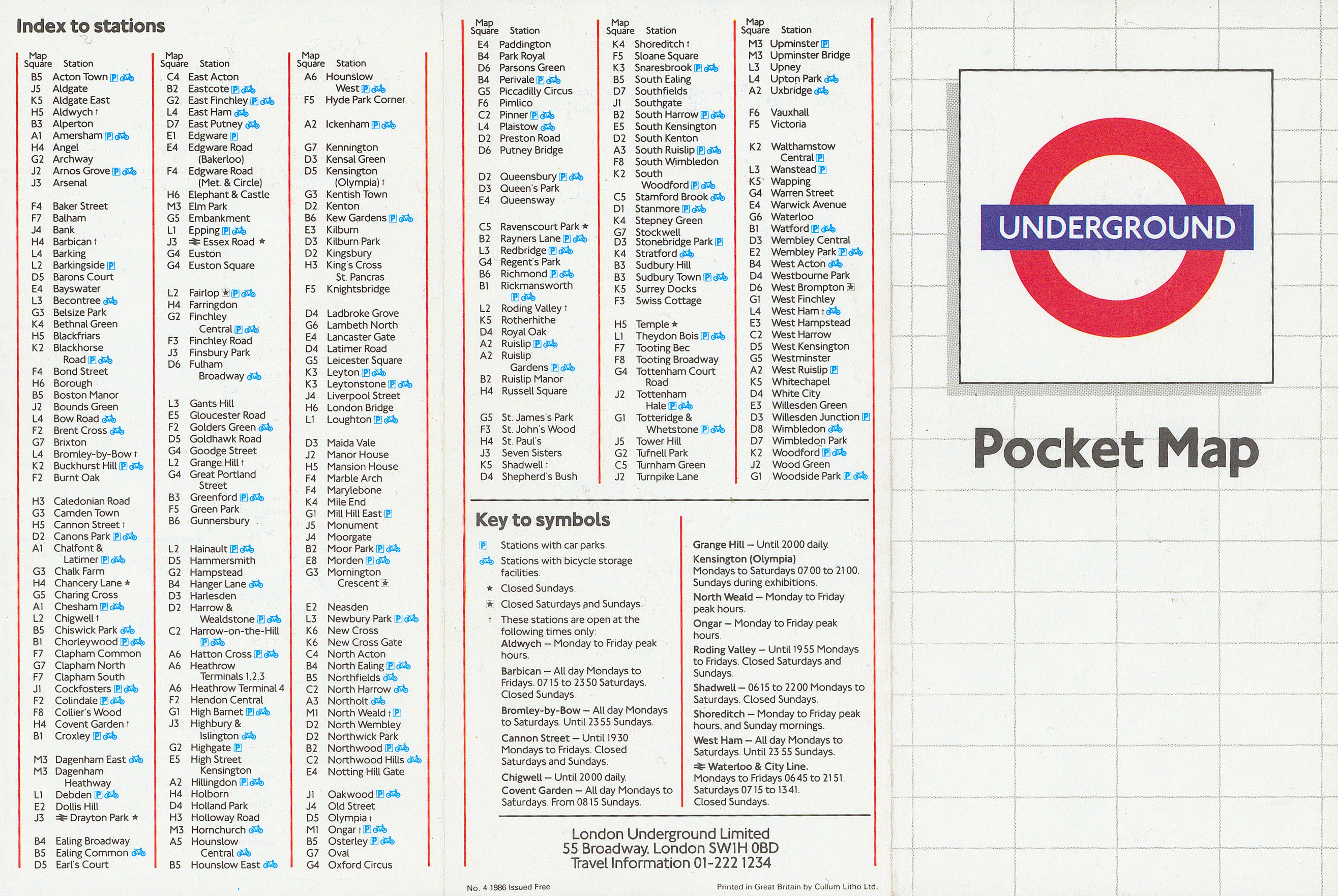 London Underground, London Underground Map, 1986 | The Map House