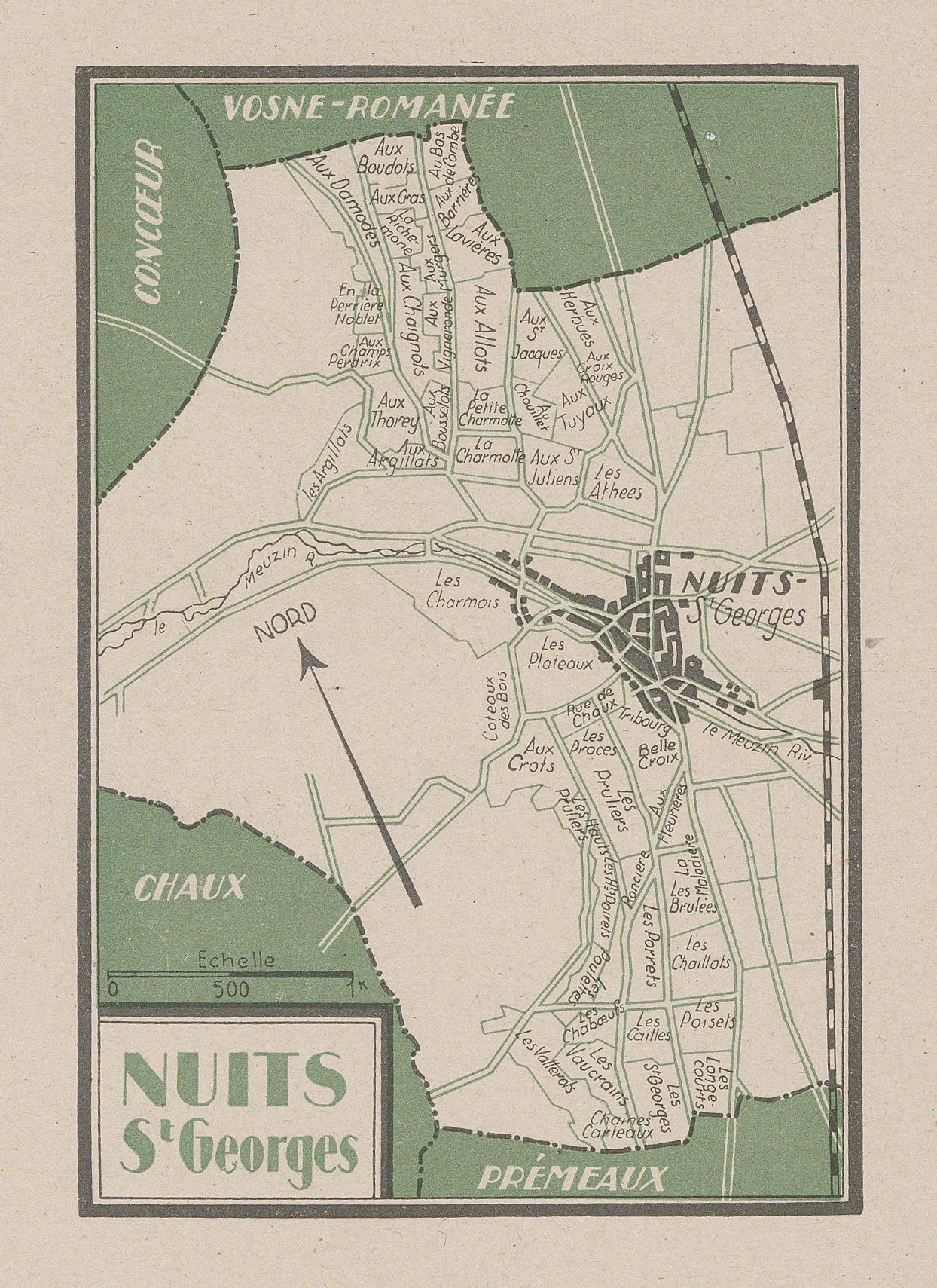 Walter Crotch, Wine Map of Nuits-Saint-Georges, 1947 | The Map House