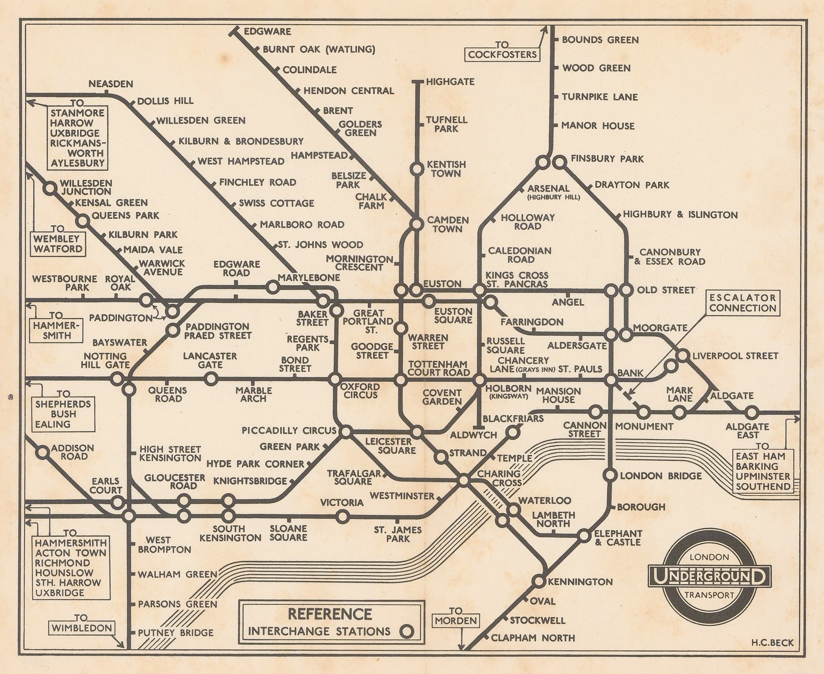 Harry Beck, London Underground Map, 1939 | The Map House