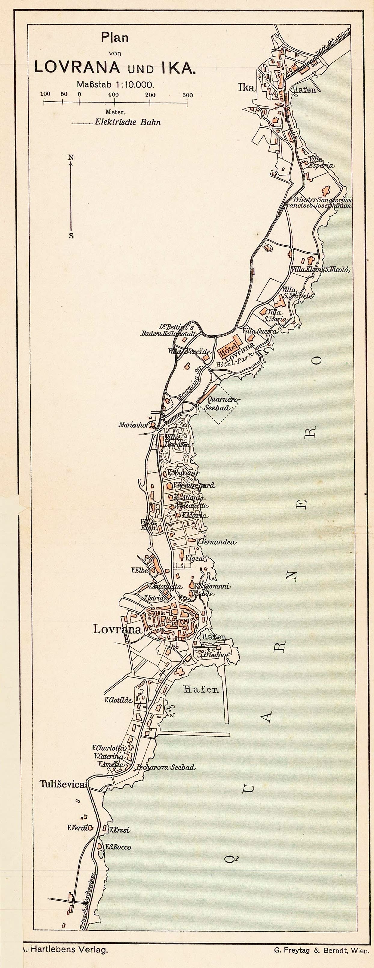 Adolf Hartleben, Lovran and Ika, Croatia, 1913 | The Map House
