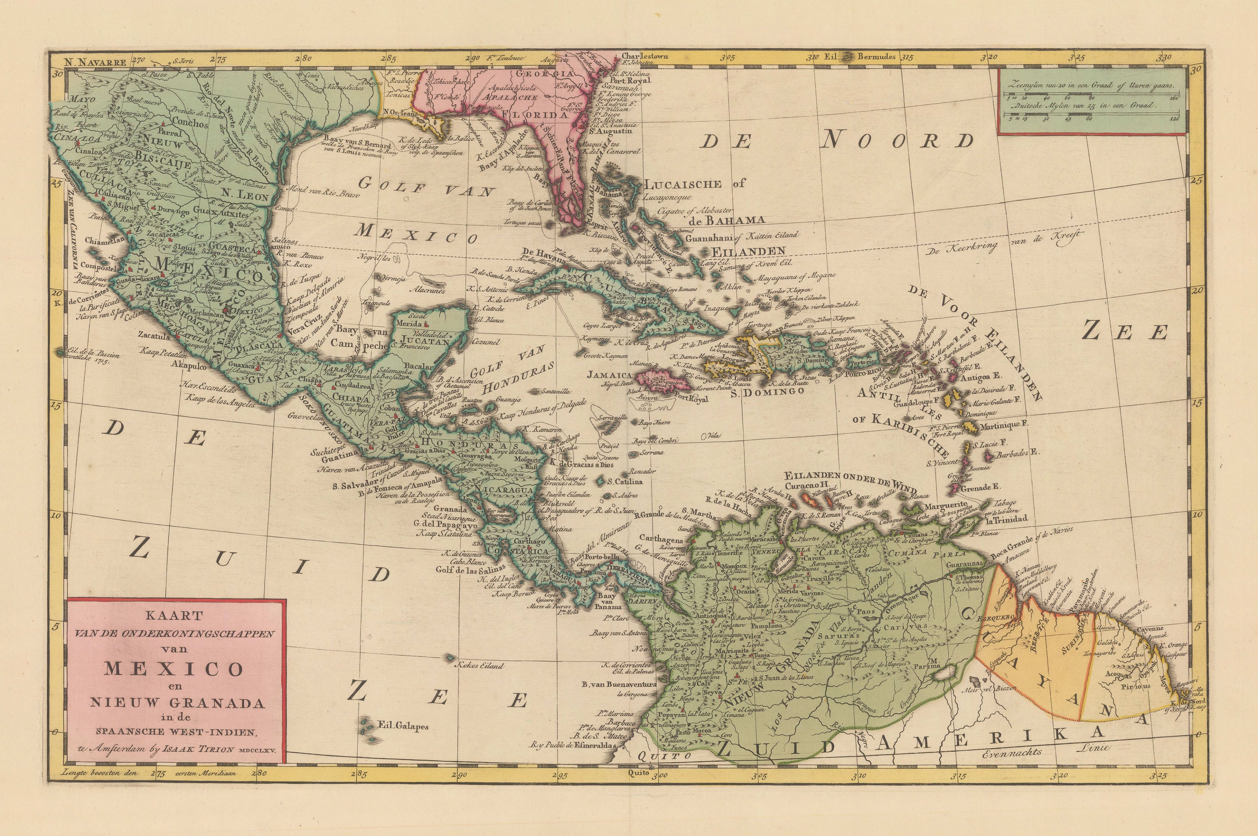 Isaac Tirion, Central America, the West Indies and the Gulf of Mexico ...