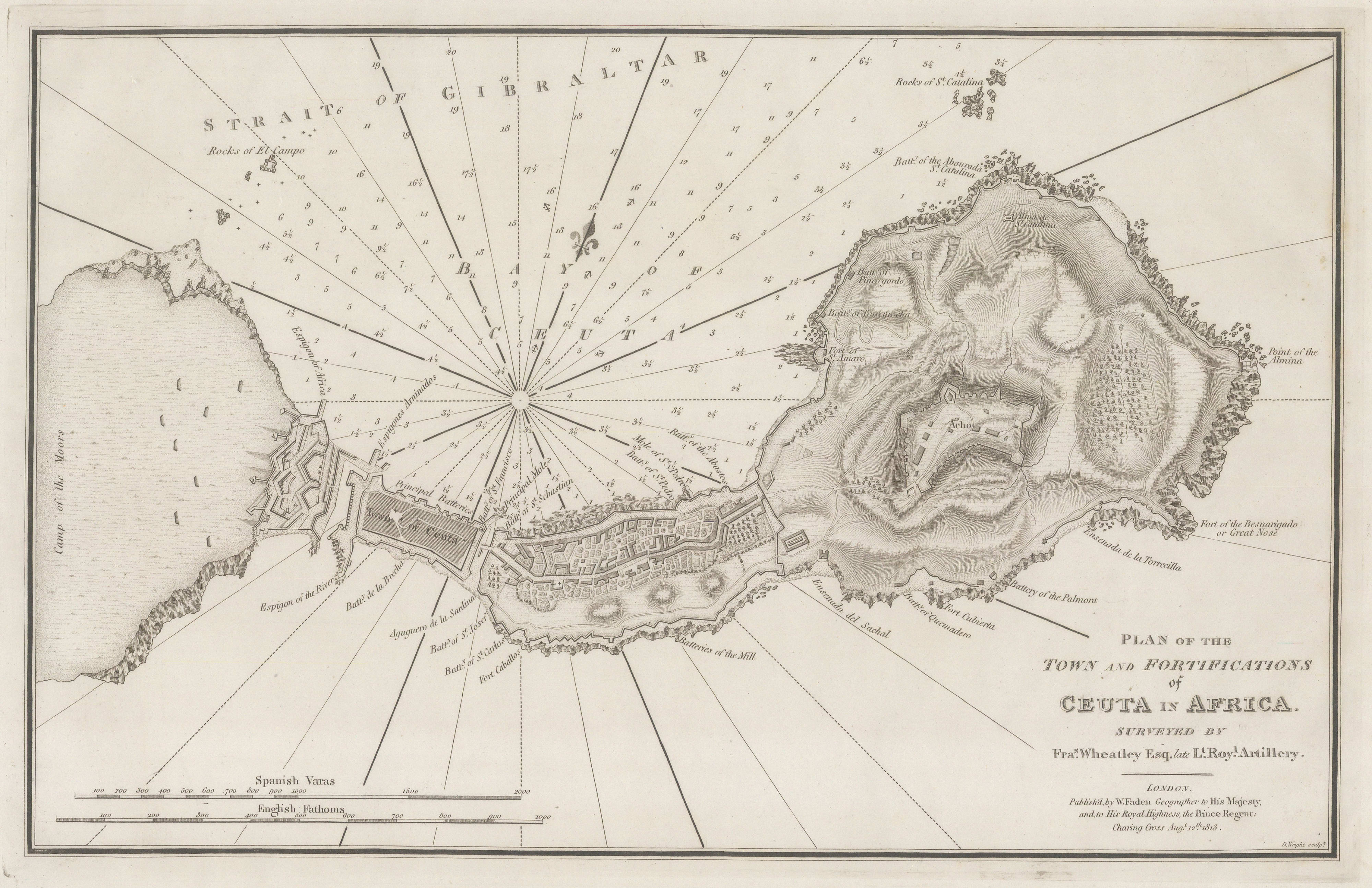 William Faden, Plan of the Town and Fortifications of Ceuta in Africa ...