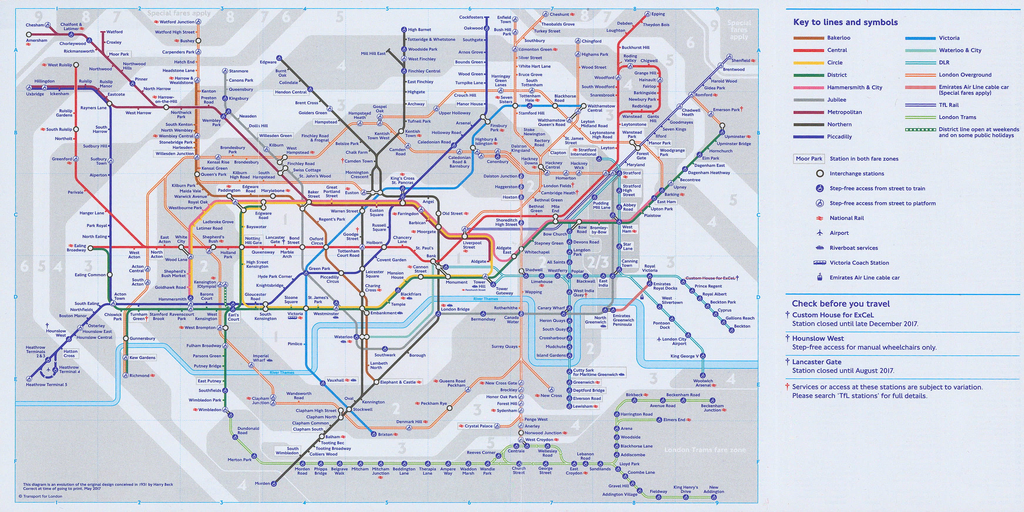 London Underground, London Underground Map, 2017 | The Map House