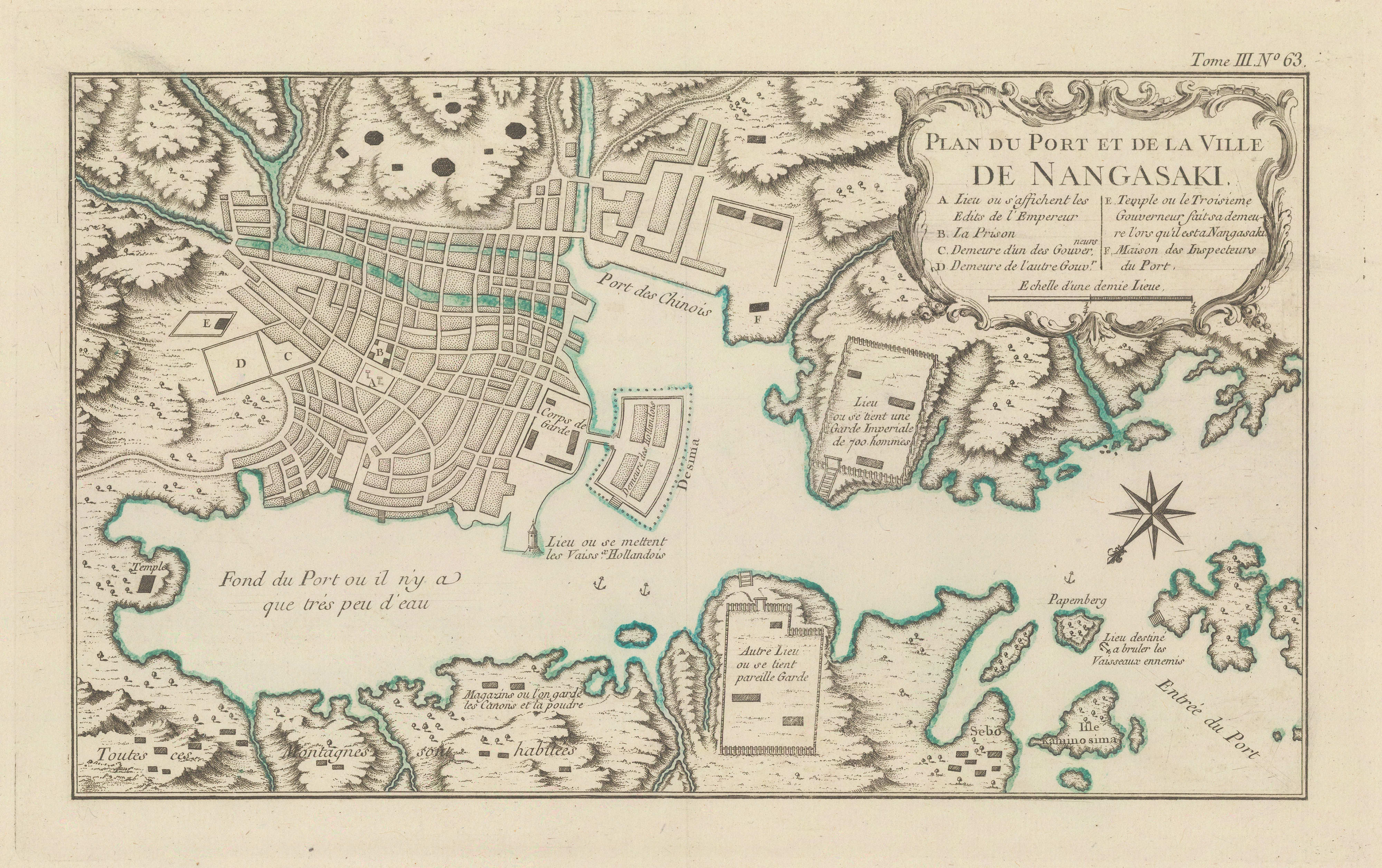 Jacques-Nicolas Bellin, Nagasaki, 1764 | The Map House