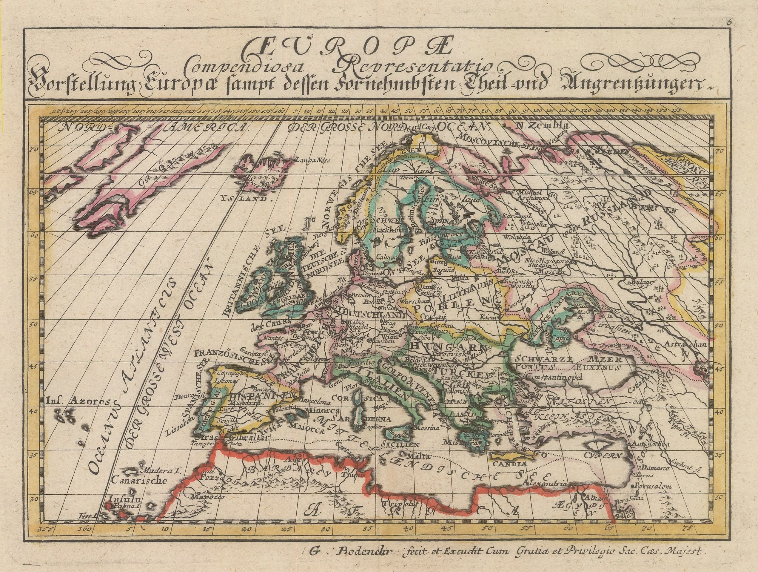 Gabriel Bodenehr, Europe, 1704 | The Map House