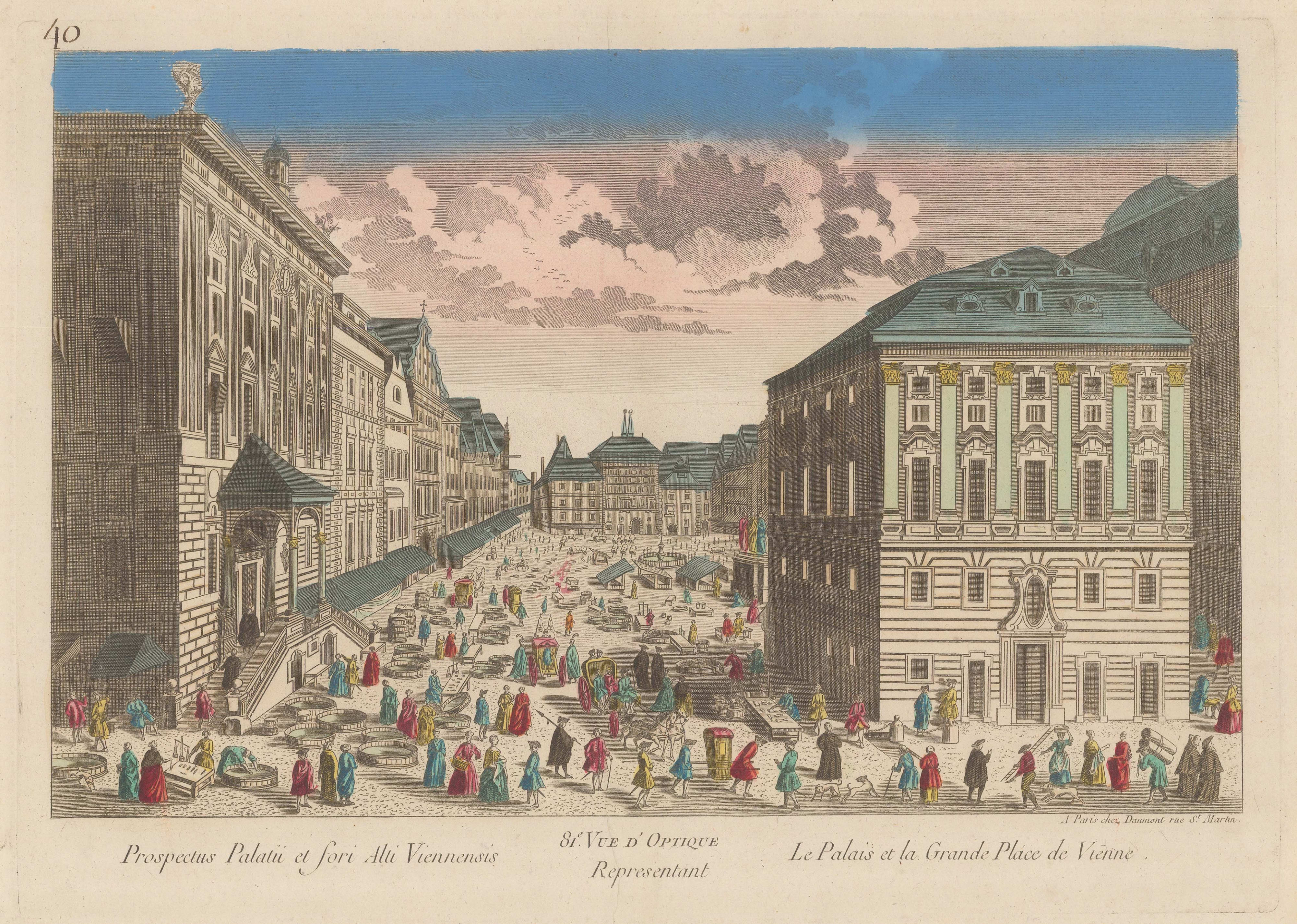 Vue D'Optique, Austria - Vienna, Hofburg Palace, 1780 c. | The Map House