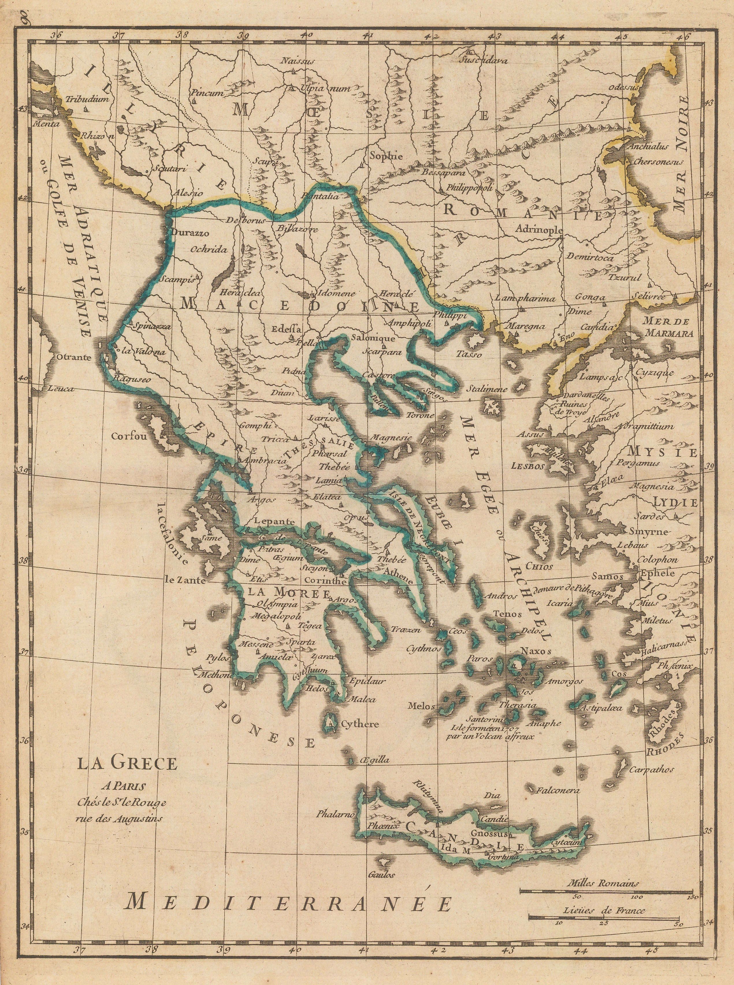 Georges-Louis Le Rouge, Greece, 1746 | The Map House