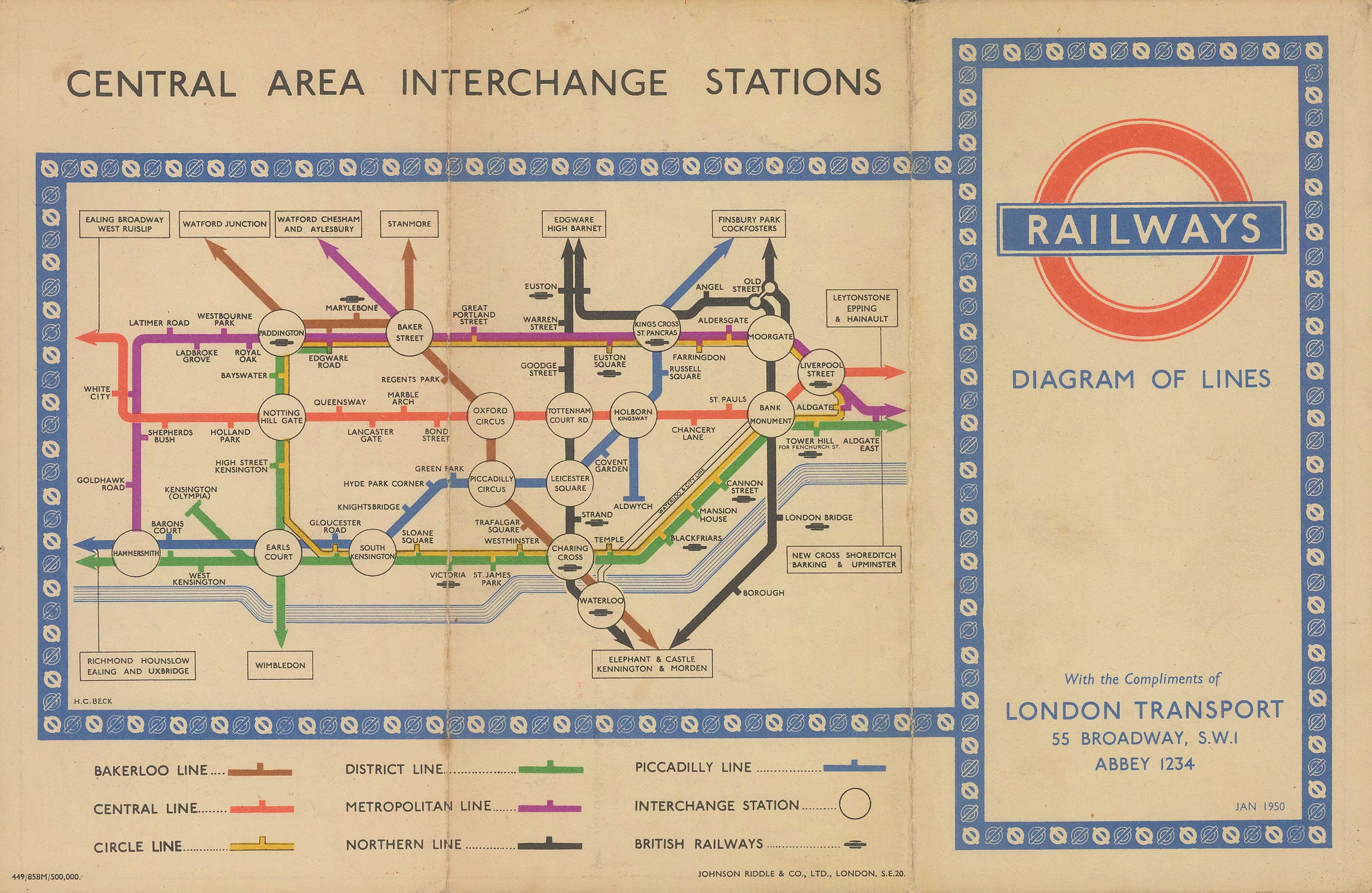 Harry Beck, London Underground Map, 1950 | The Map House