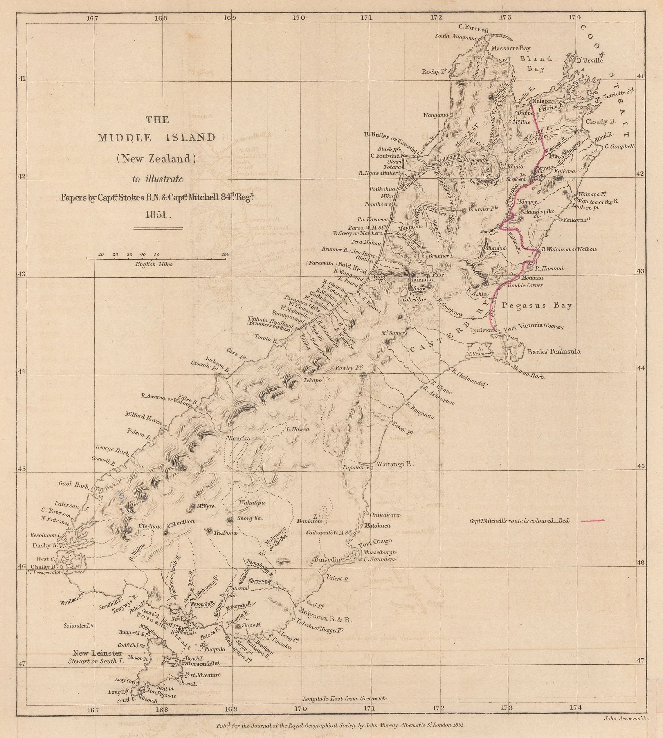 Royal Geographical Society (RGS), The Middle Island, 1851 | The Map House