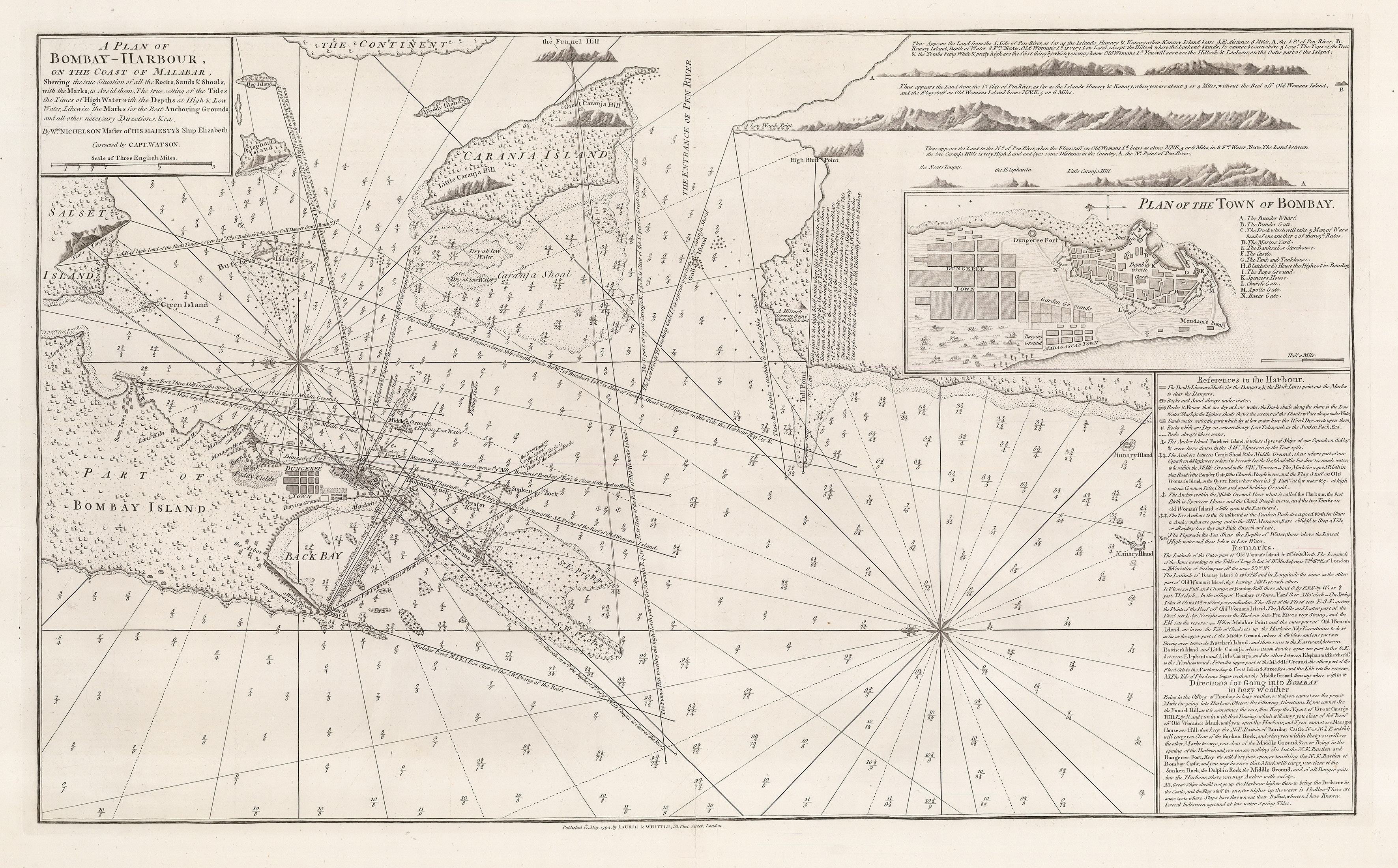 Laurie & Whittle, Chart of Mumbai (Bombay) Harbour, 1794 | The Map House