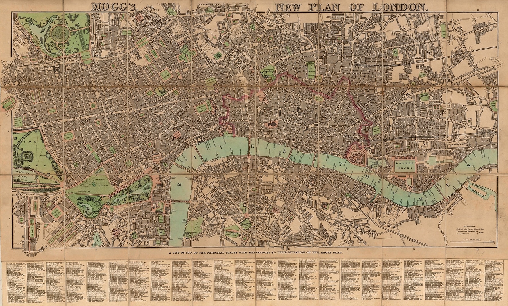 Edward Mogg, Mogg's New Plan of London, 1845 c. | The Map House
