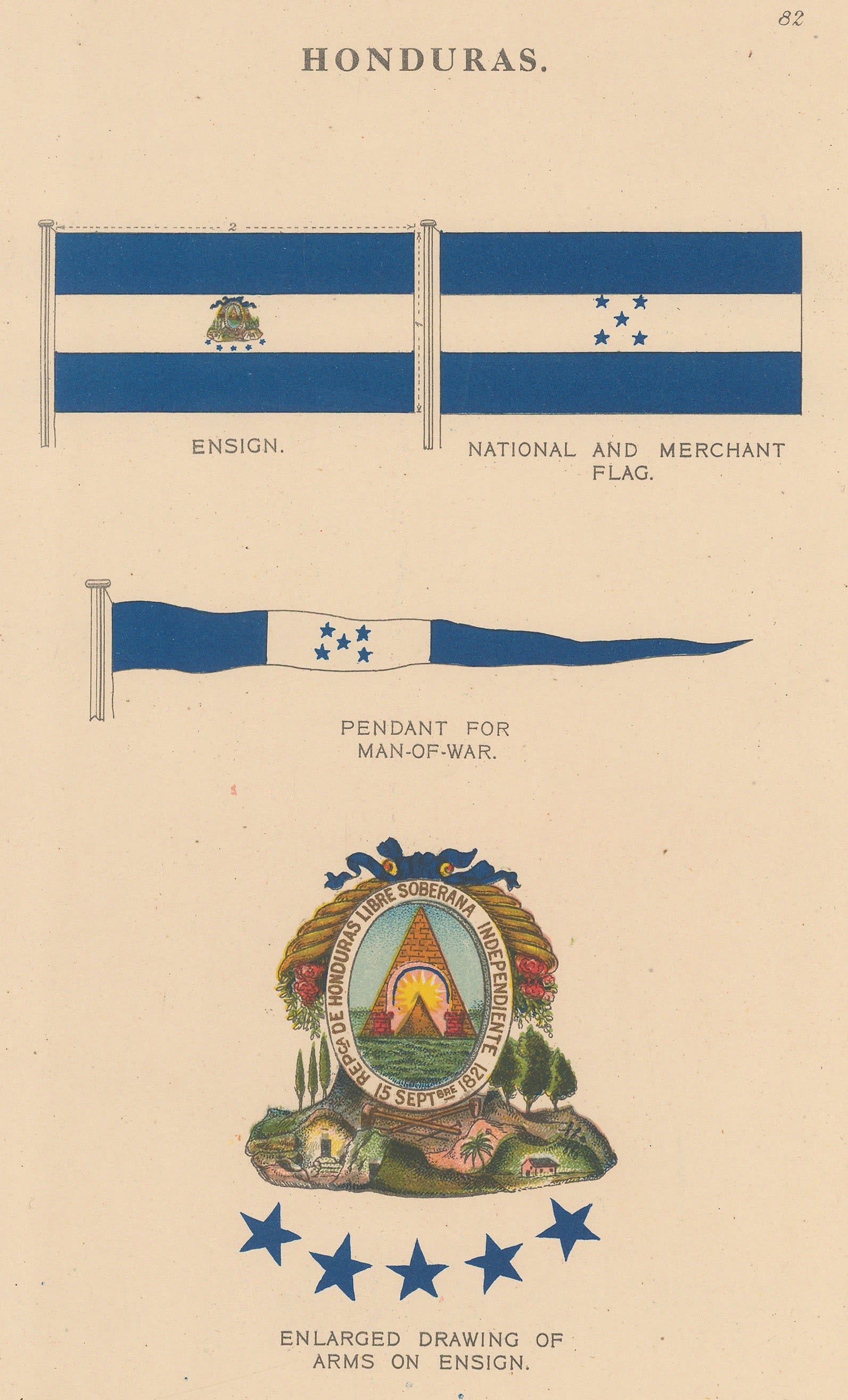 Malby & Sons, Honduras - Flags, 1930 c. | The Map House
