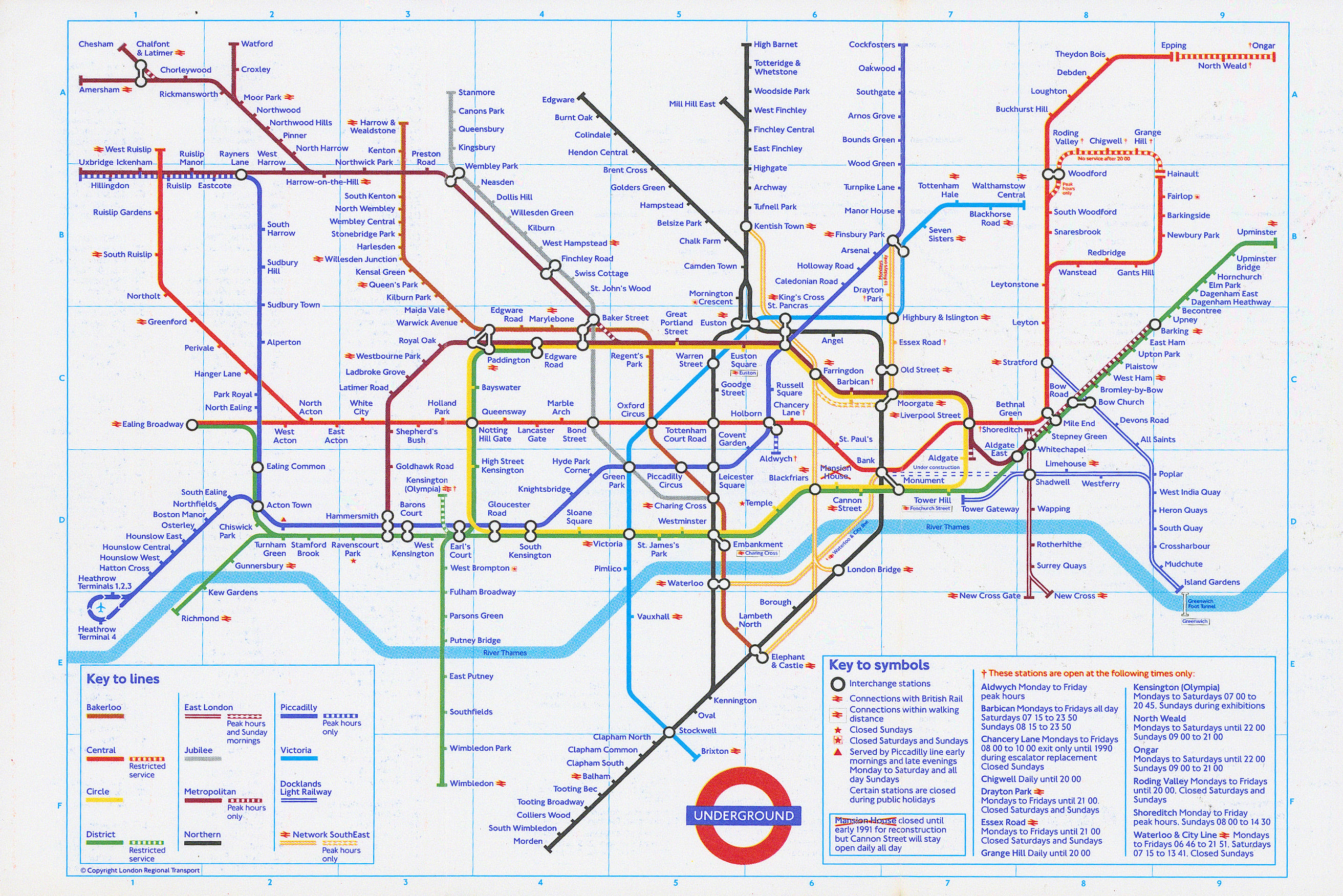 London Underground, London Underground Map, 1989 | The Map House