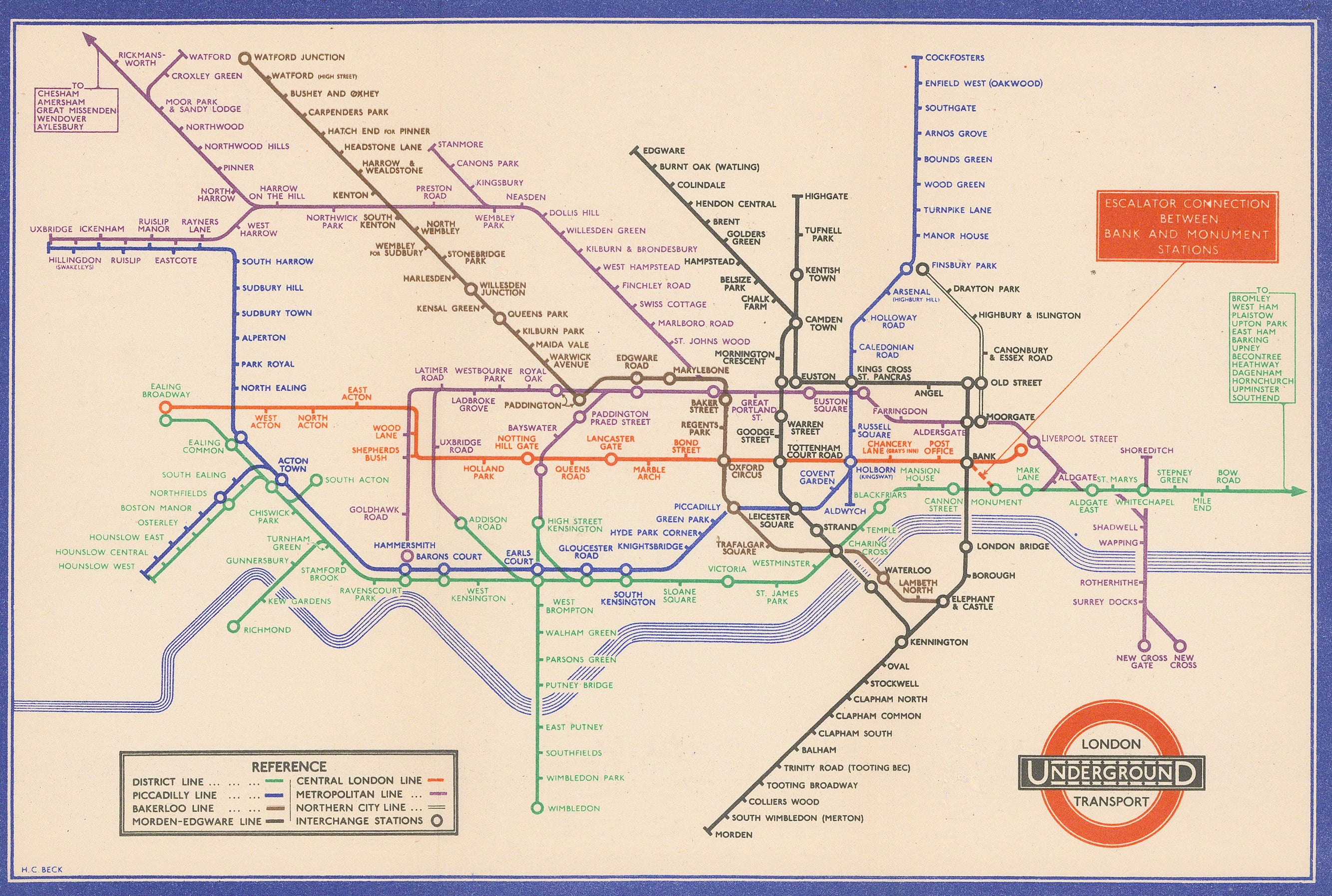 Harry Beck, London Underground Map, 1934 | The Map House
