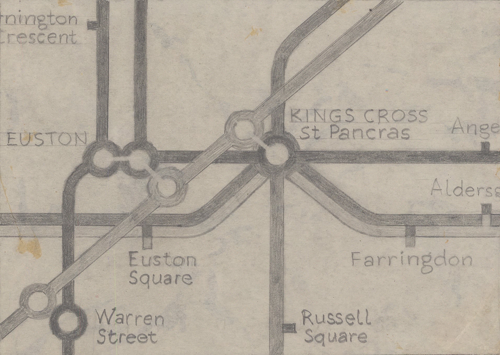 Harry Beck, Four Victoria Line Sketches, 1961 - 1964 | The Map House