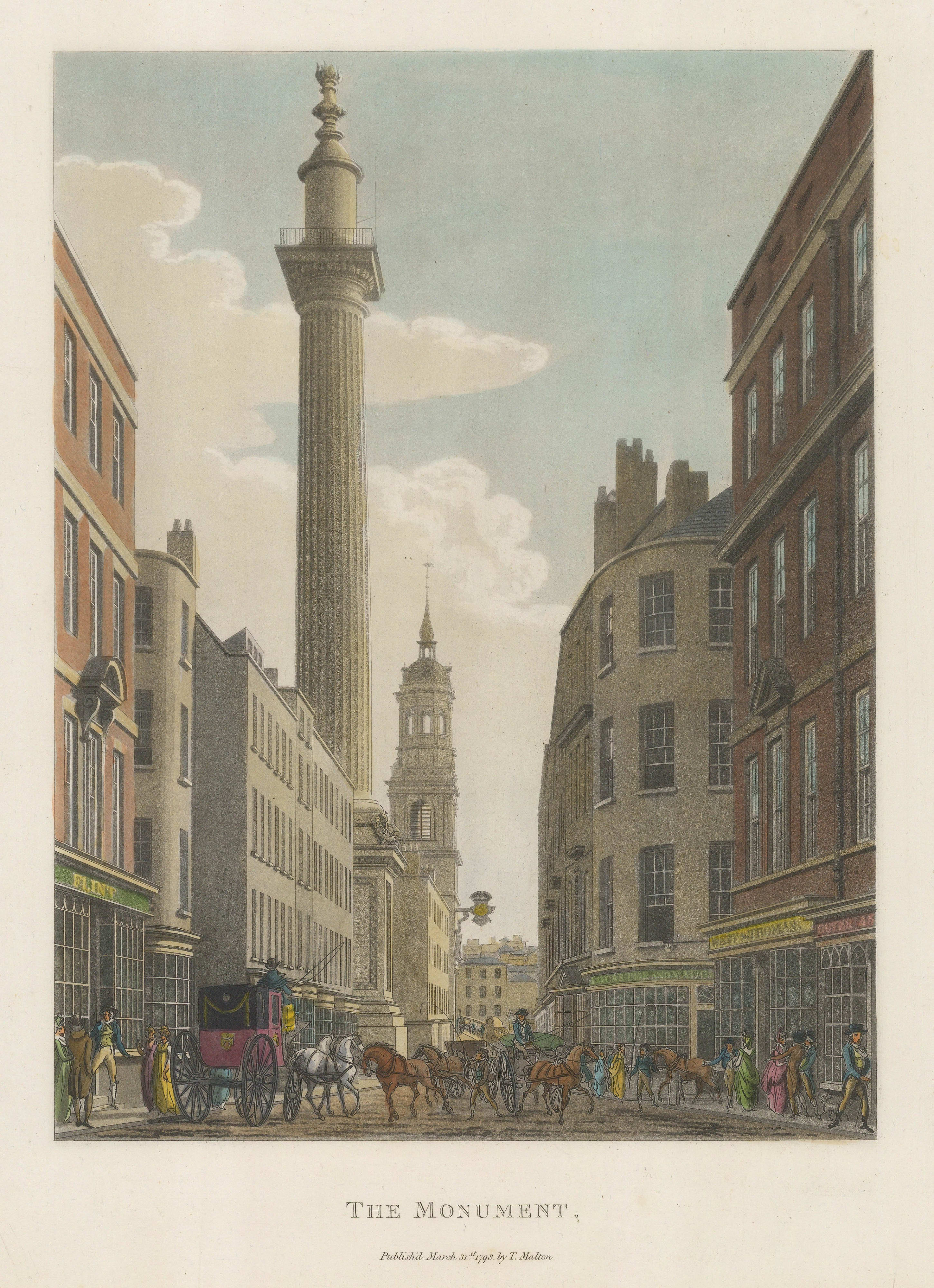 Thomas Malton, London - Monument, 1798 | The Map House