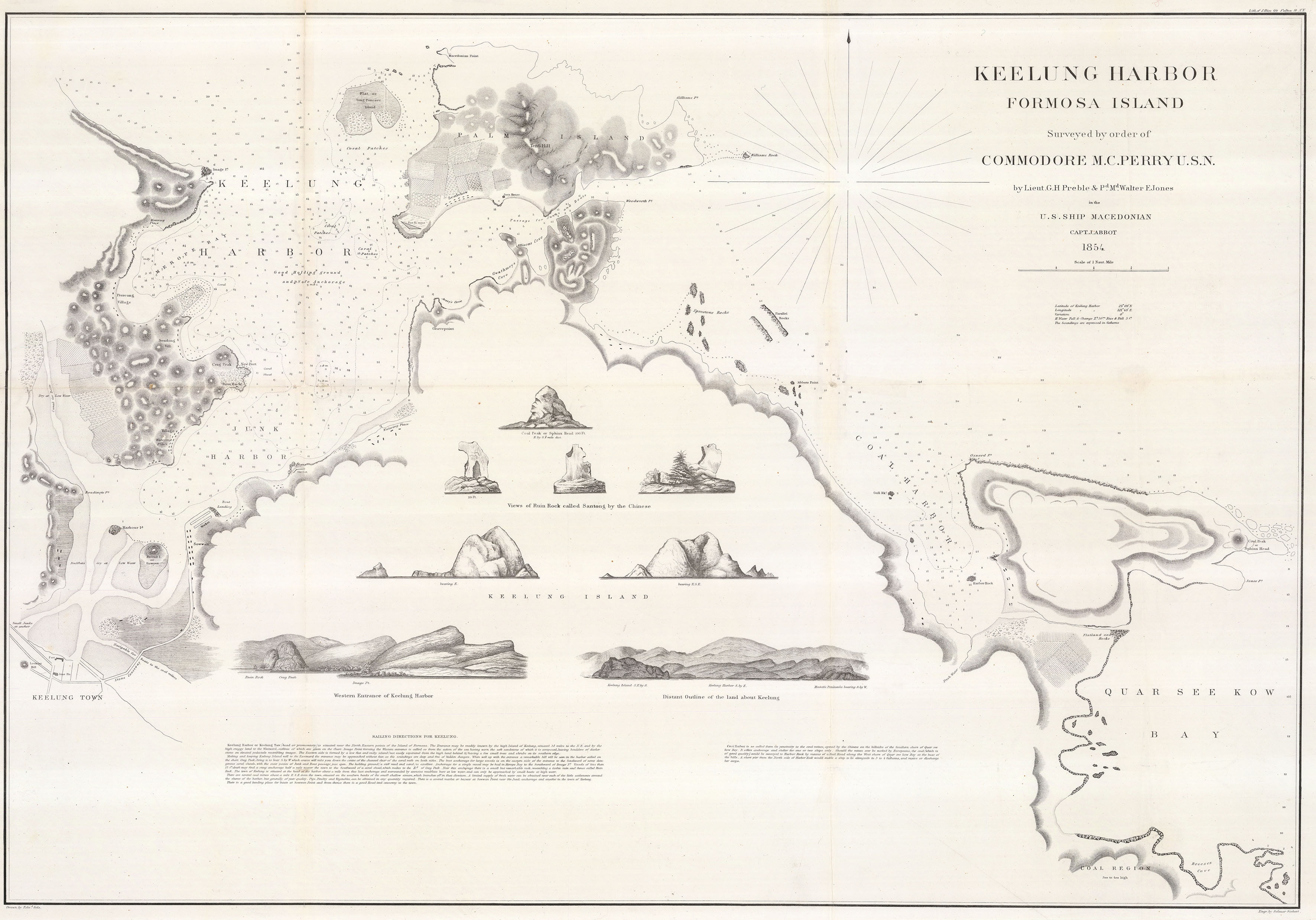 Matthew Perry, Keelung Harbor, Taiwan, 1854 | The Map House