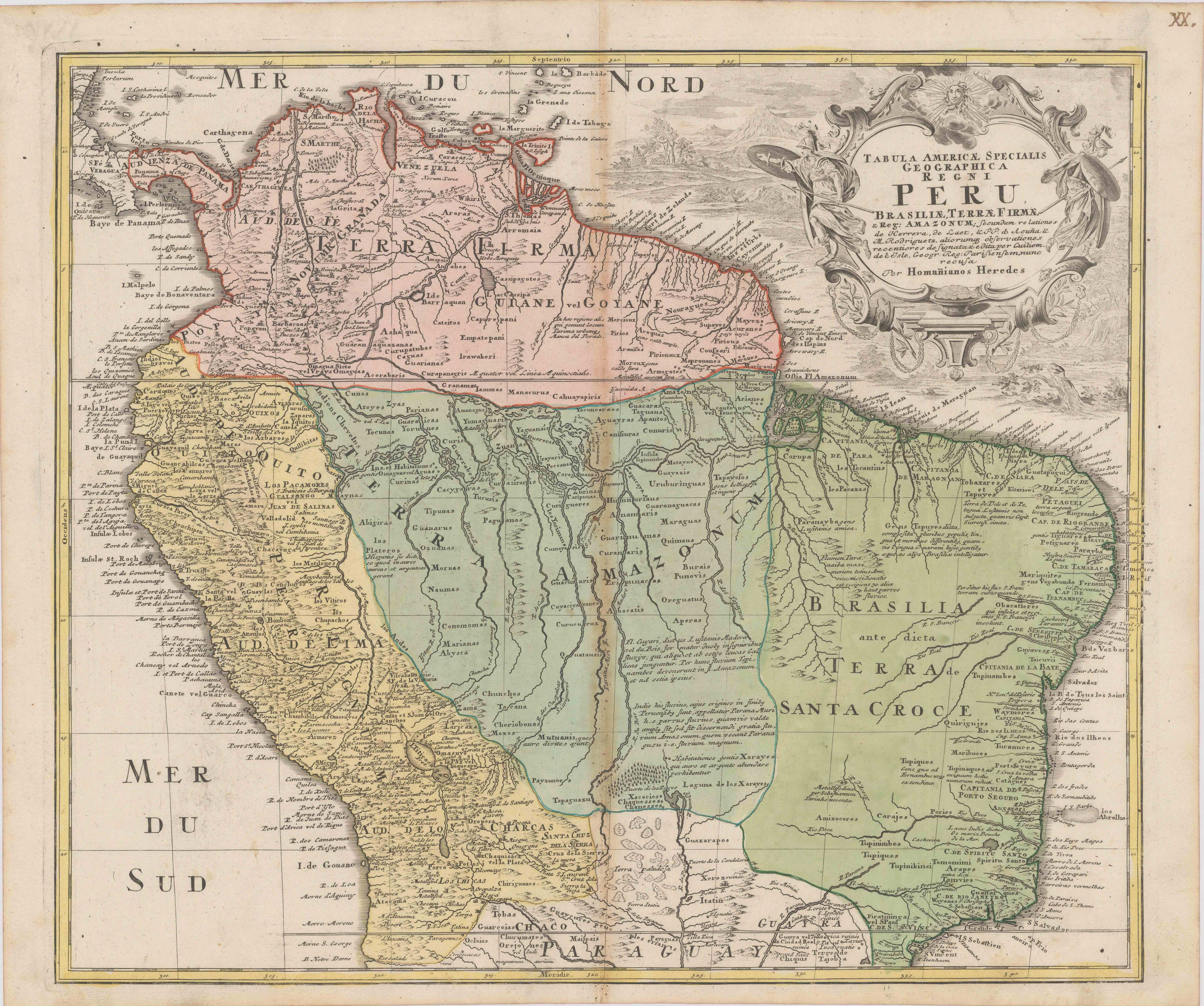 Homann Heirs, Northern South America, 1733 | The Map House