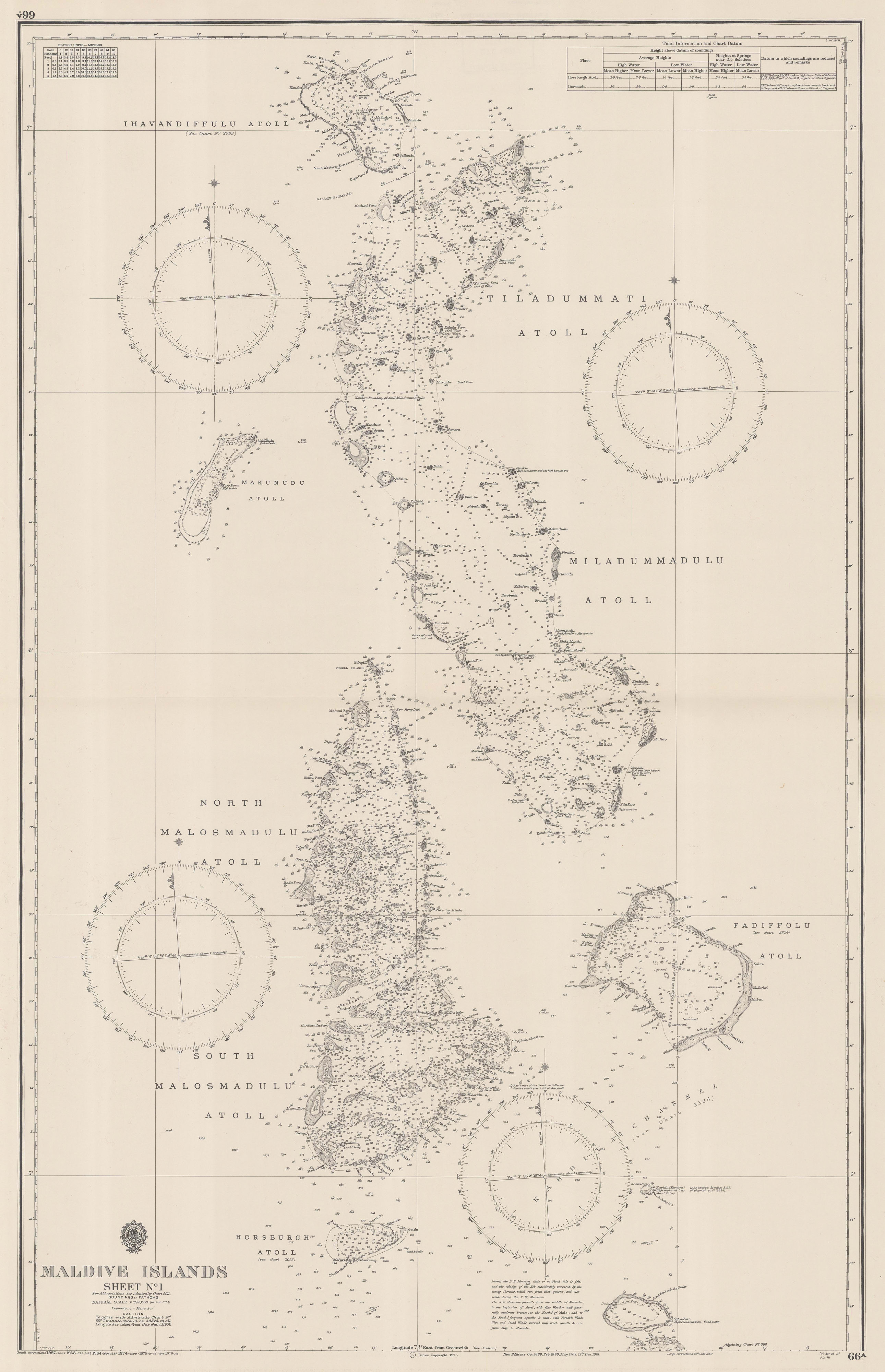 British Admiralty, The Maldives, 1976 | The Map House