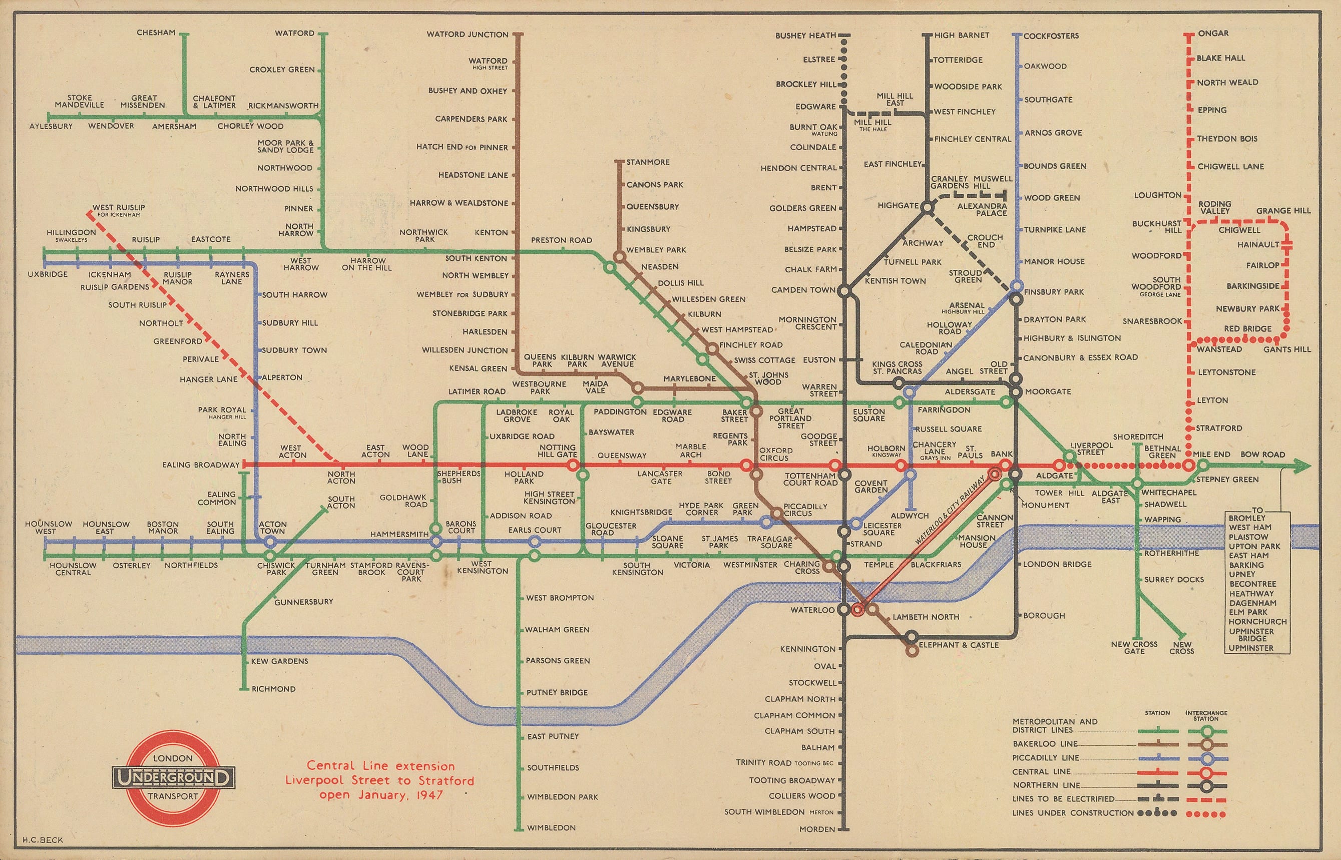Harry Beck, London Underground Map, 1946 | The Map House
