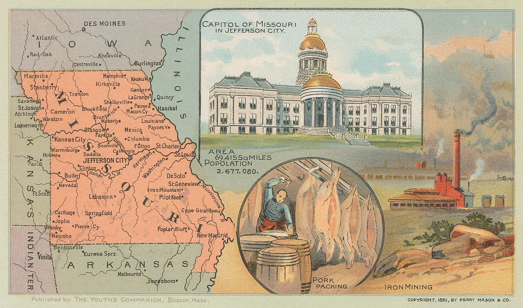 Perry Mason & Co., Missouri, 1891 | The Map House