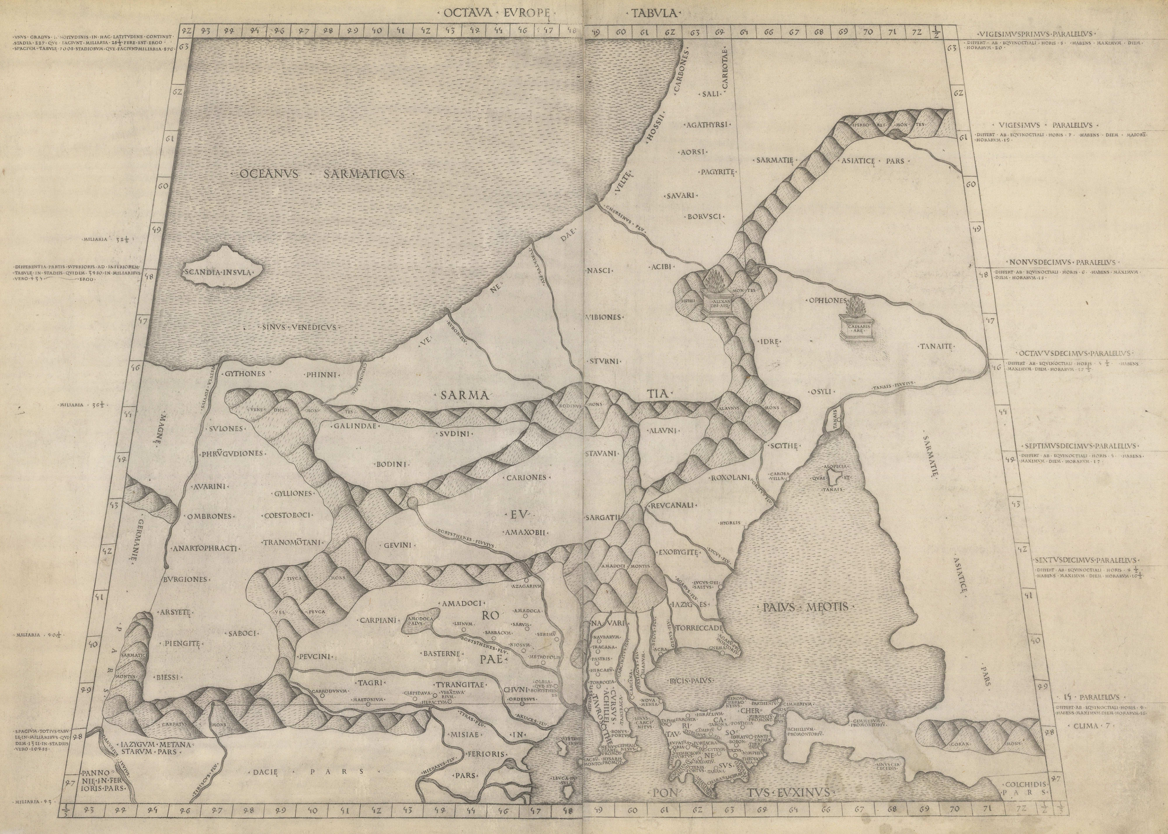 Claudius Ptolemy, Rare Map of Central Europe, Russia, Ukraine & the ...