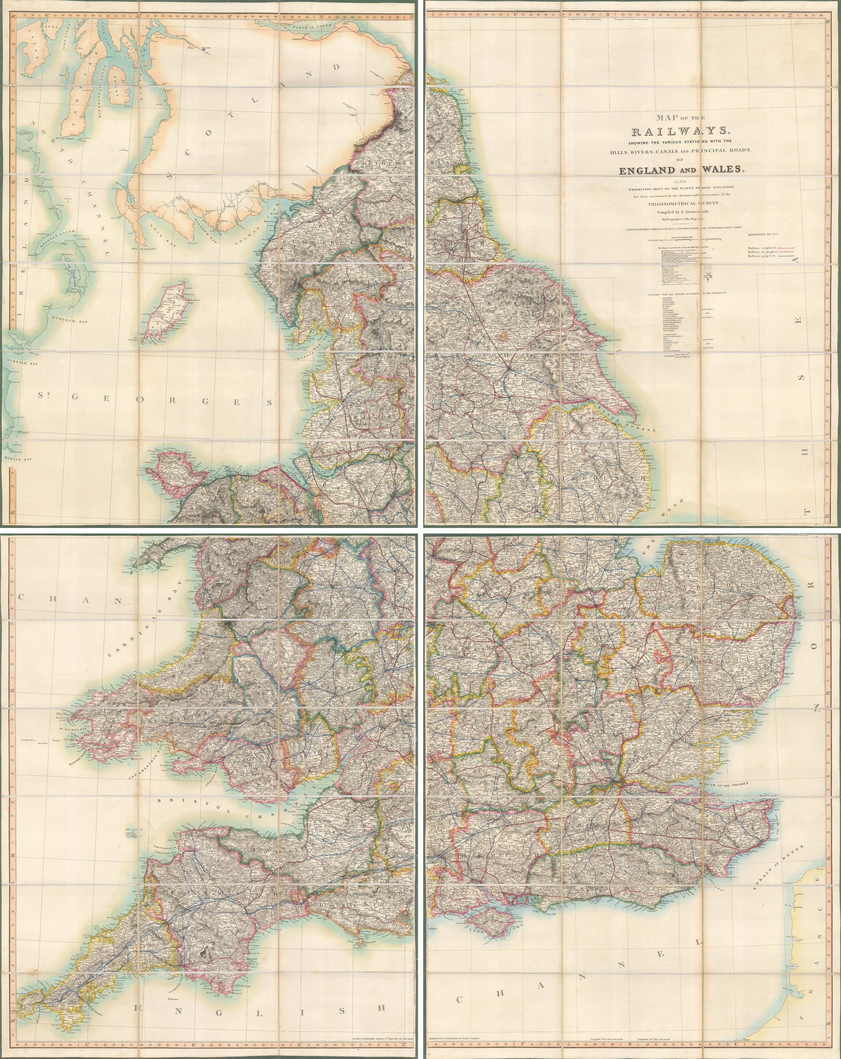 Aaron Arrowsmith, Map of the Railways Showing the Various Stations with ...
