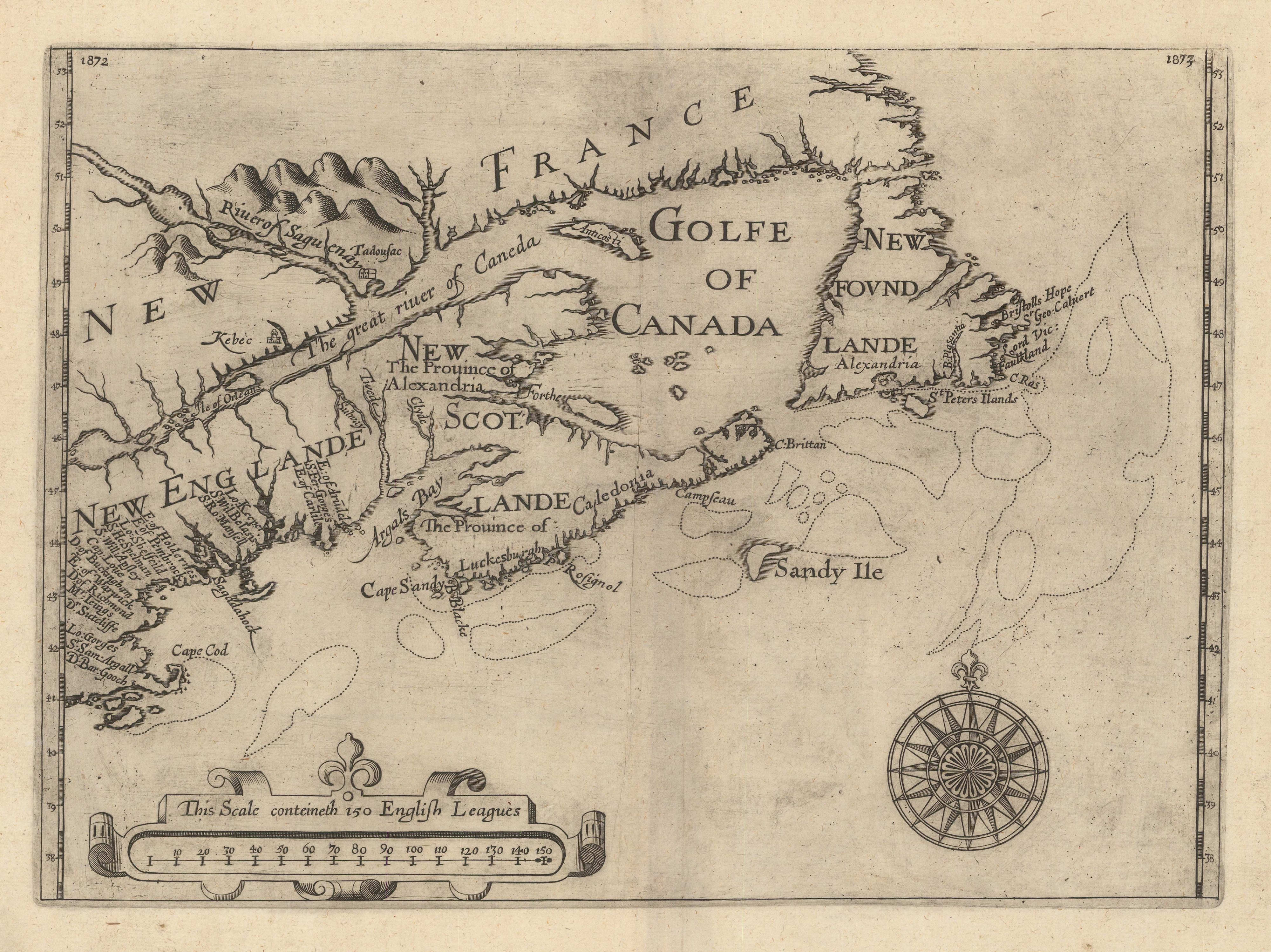 Sir William Alexander, New England, New France, New Found Land, 1625 ...
