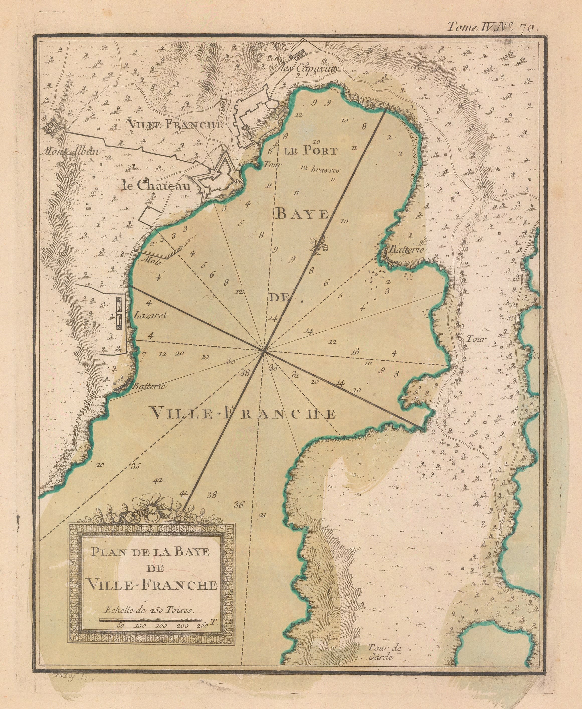 Jacques-Nicolas Bellin, Villefranche sur Mer, 1764 | The Map House