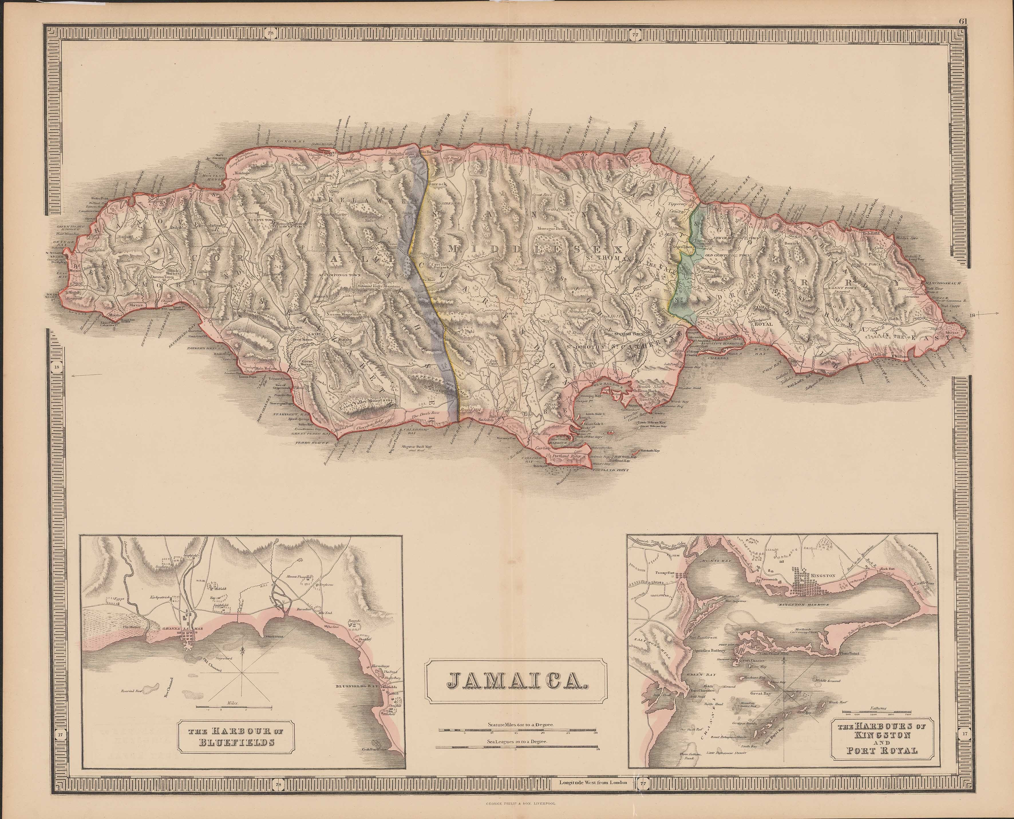 George Philip & Son Ltd., Jamaica, 1856 | The Map House