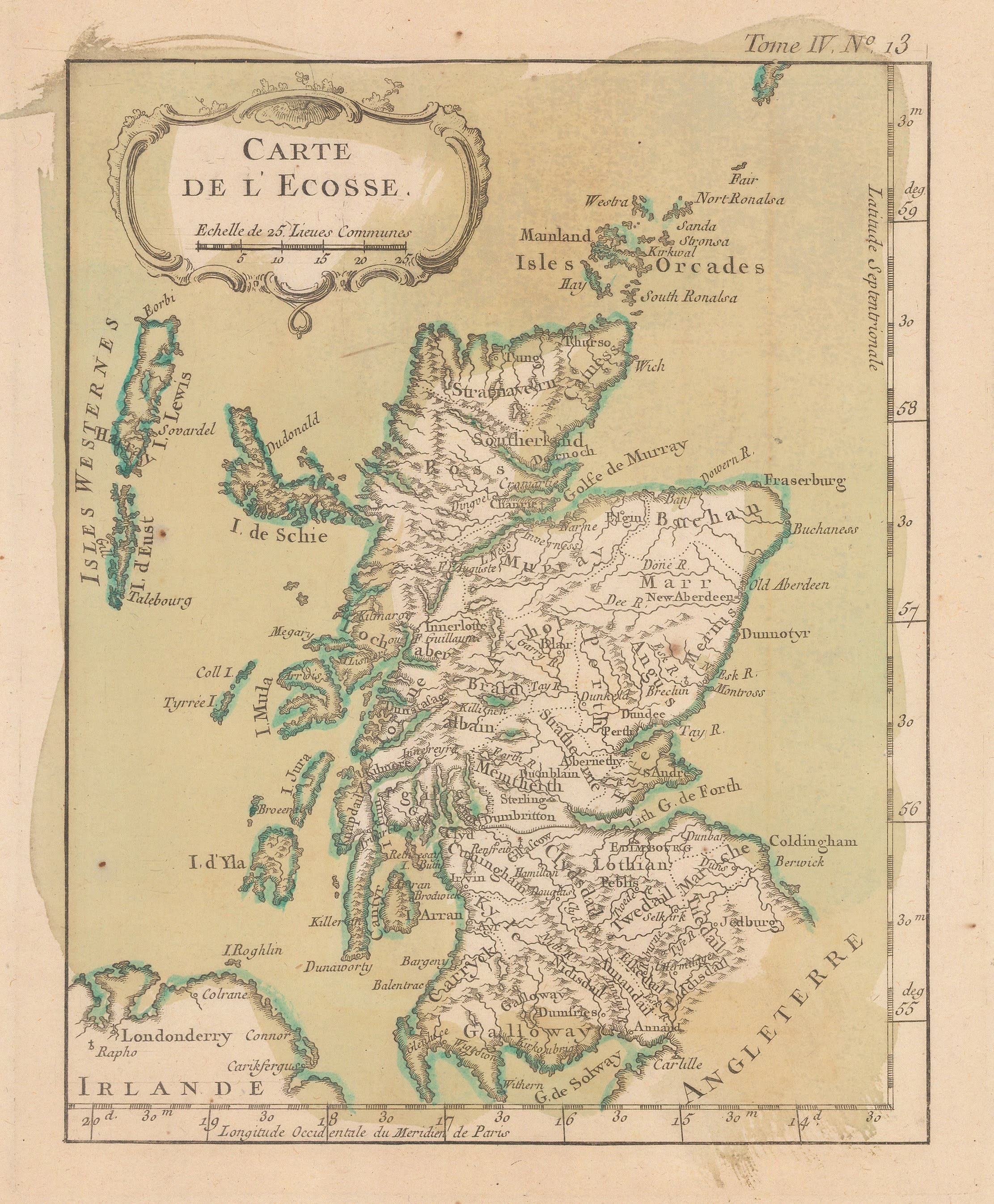 Jacques-Nicolas Bellin, Carte de l'Ecosse, 1764 | The Map House