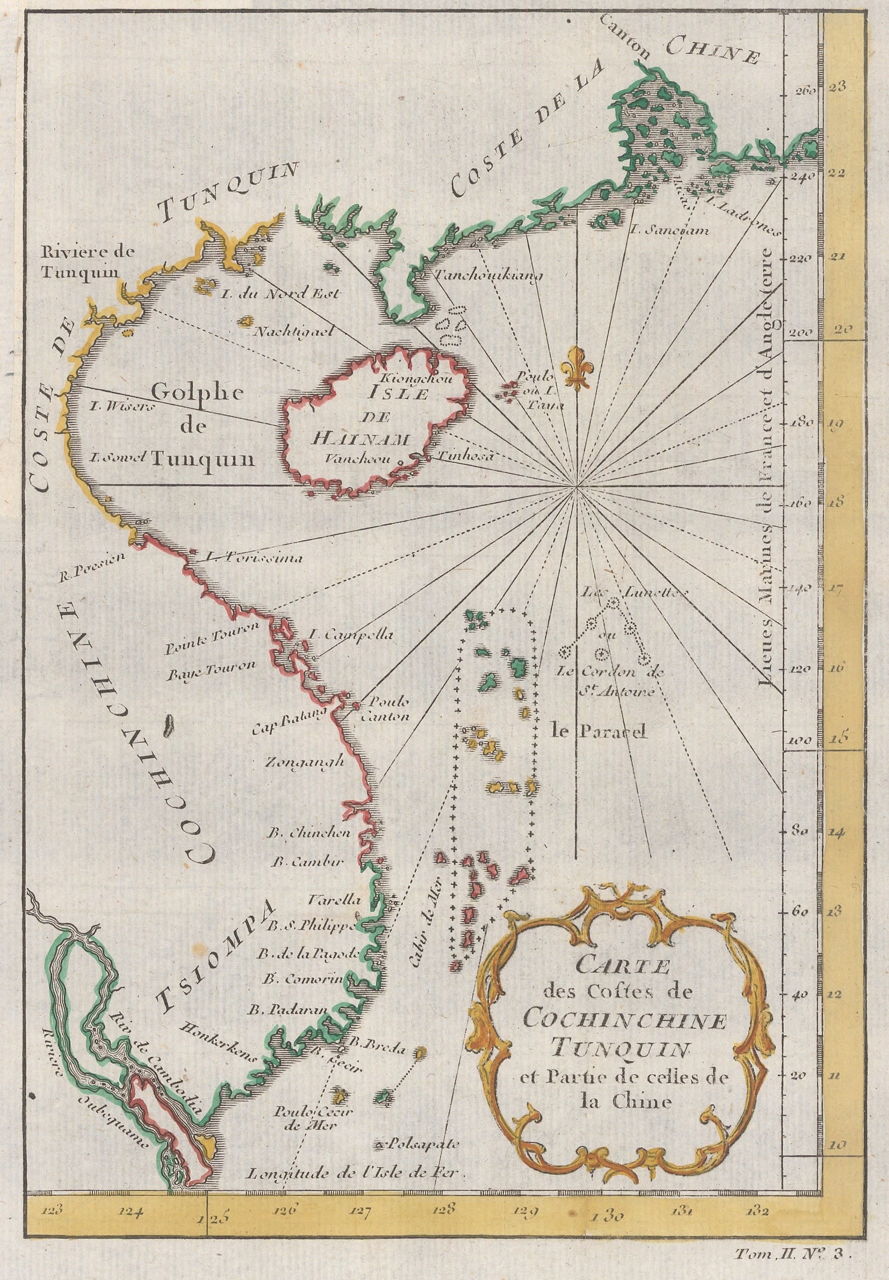 Jacques-Nicolas Bellin, Chart of the Cambodia and Vietnam coast, 1749 ...