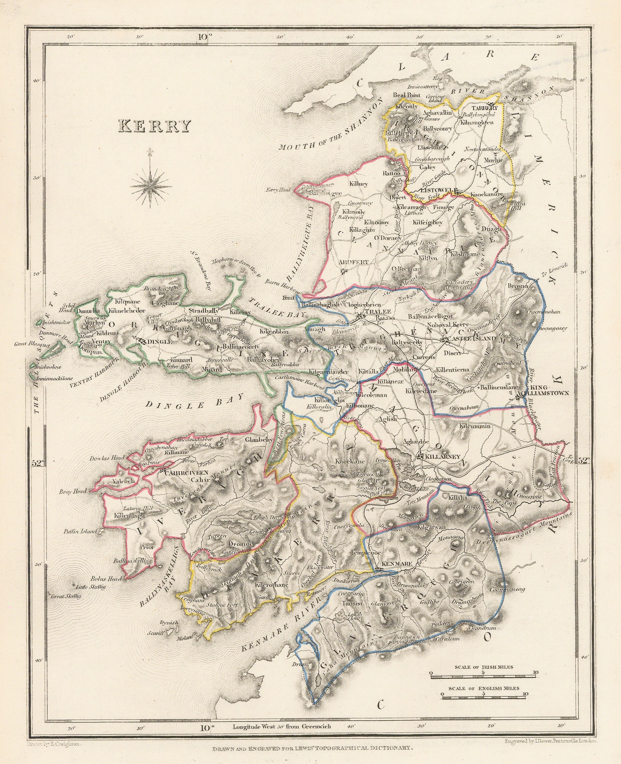 Samuel Lewis, Kerry, 1850 | The Map House