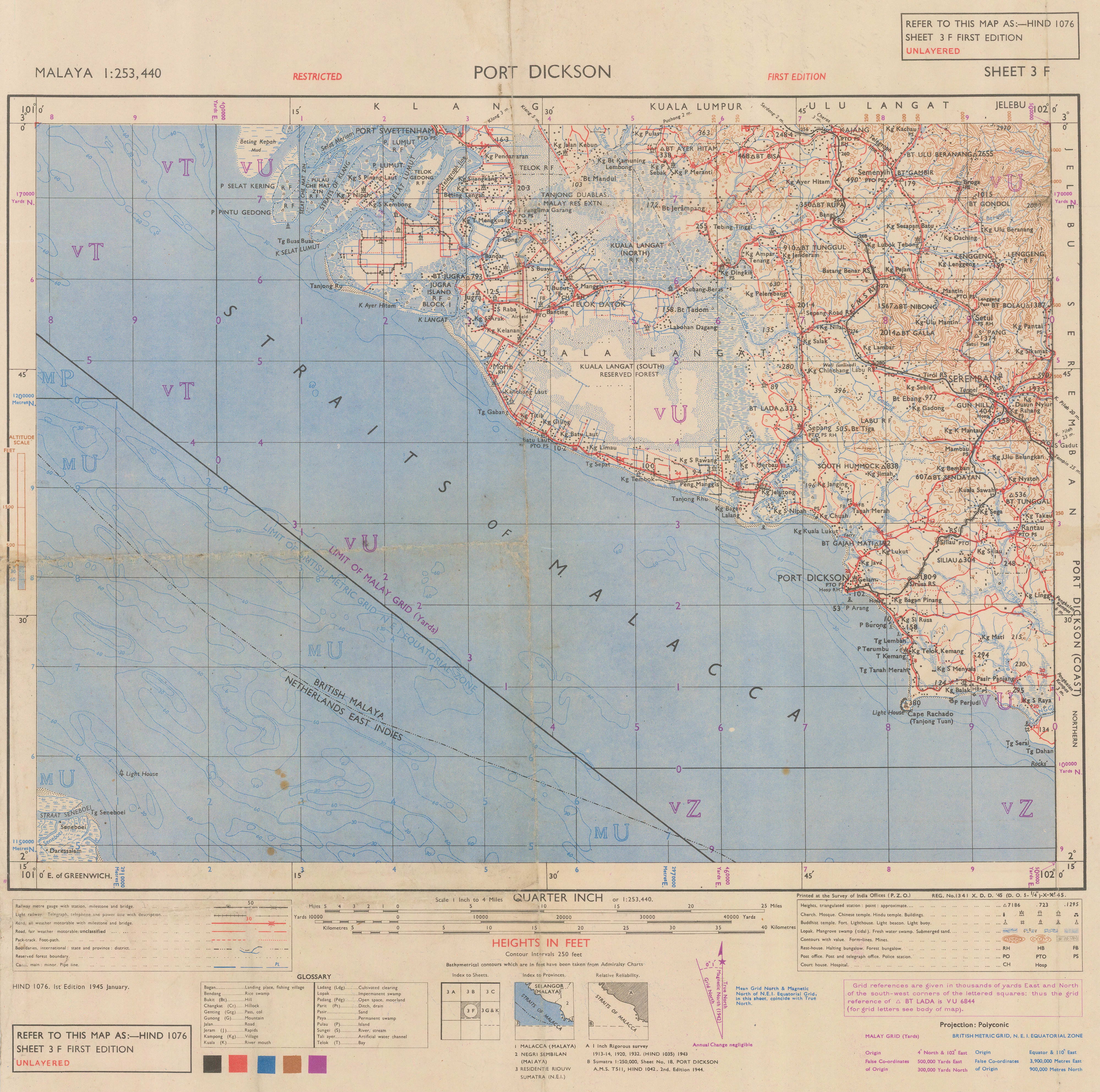 Survey of India, Port Dickson, 1945 | The Map House