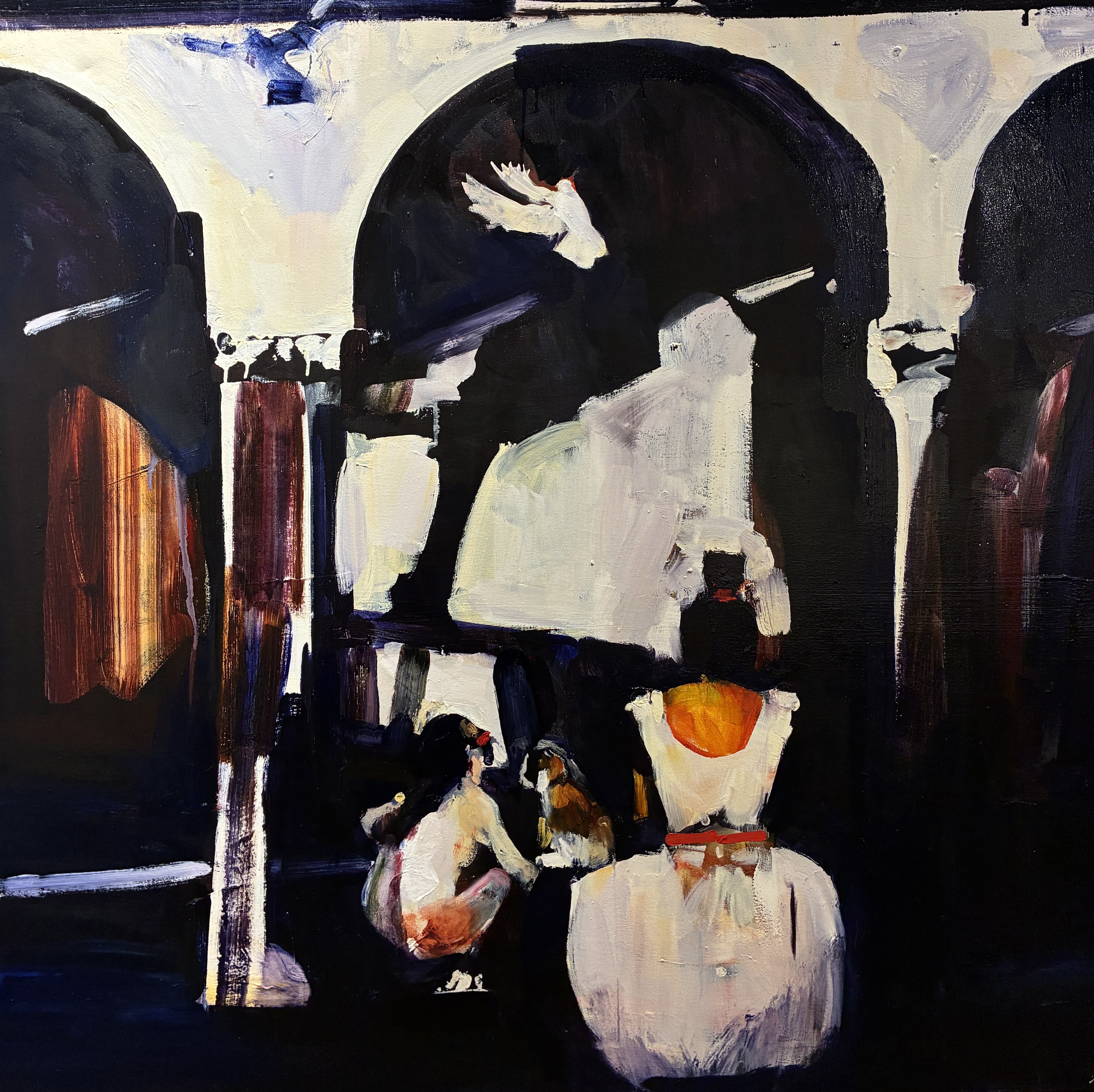 Adam Grosowsky, Children with Lost Cat and Birds Flying Away, 2025 ...